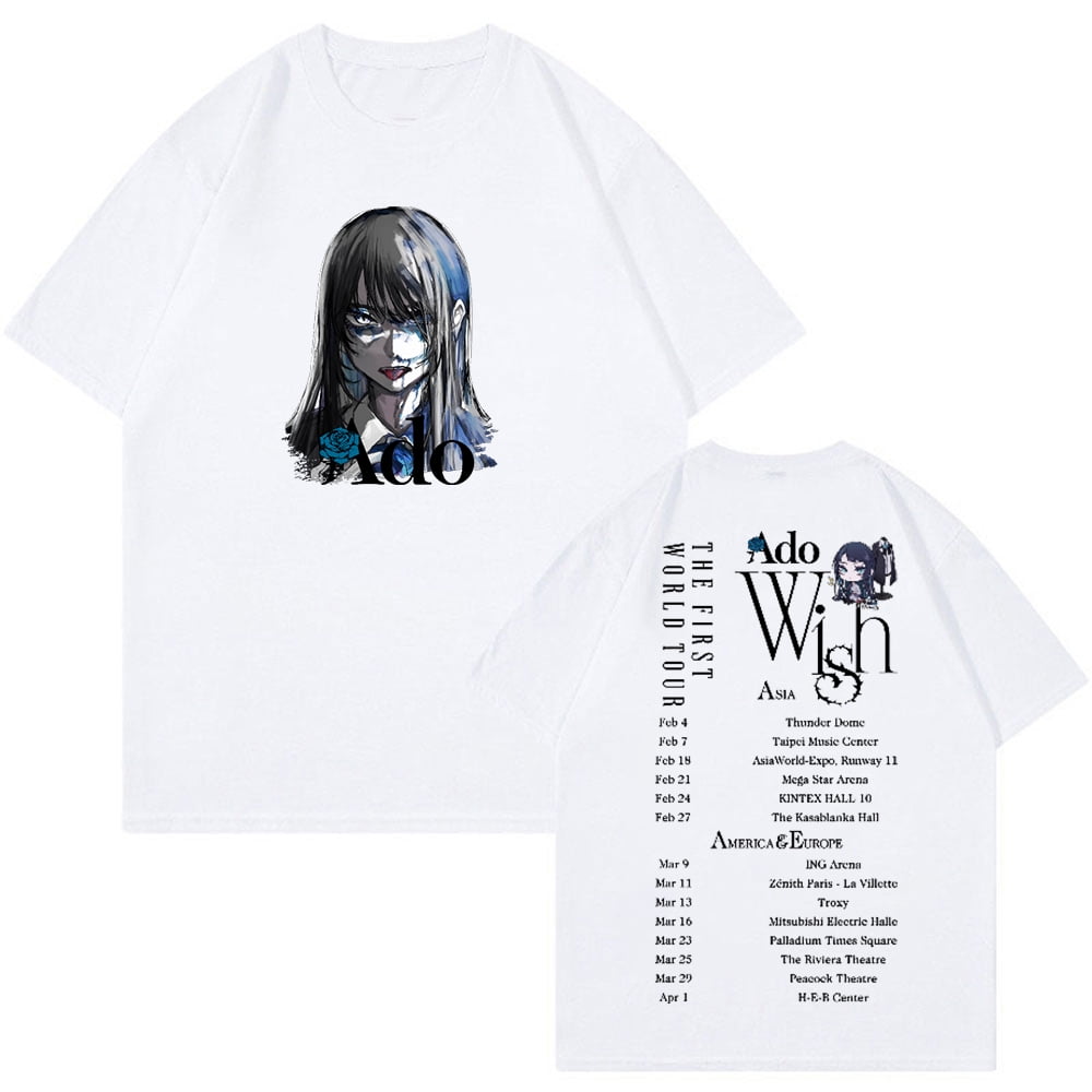 Ado Wish Tour T-shirt Japan Singer Merch Crewneck Short Sleeve Tee Men ...