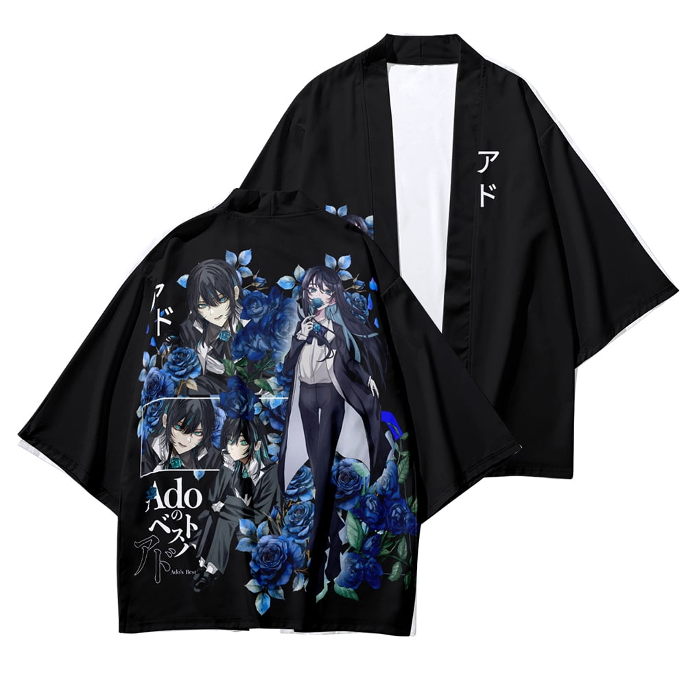 Ado Women's Men's Kimono Robe Jacket Front Japanese Shirt Bathrobe ...