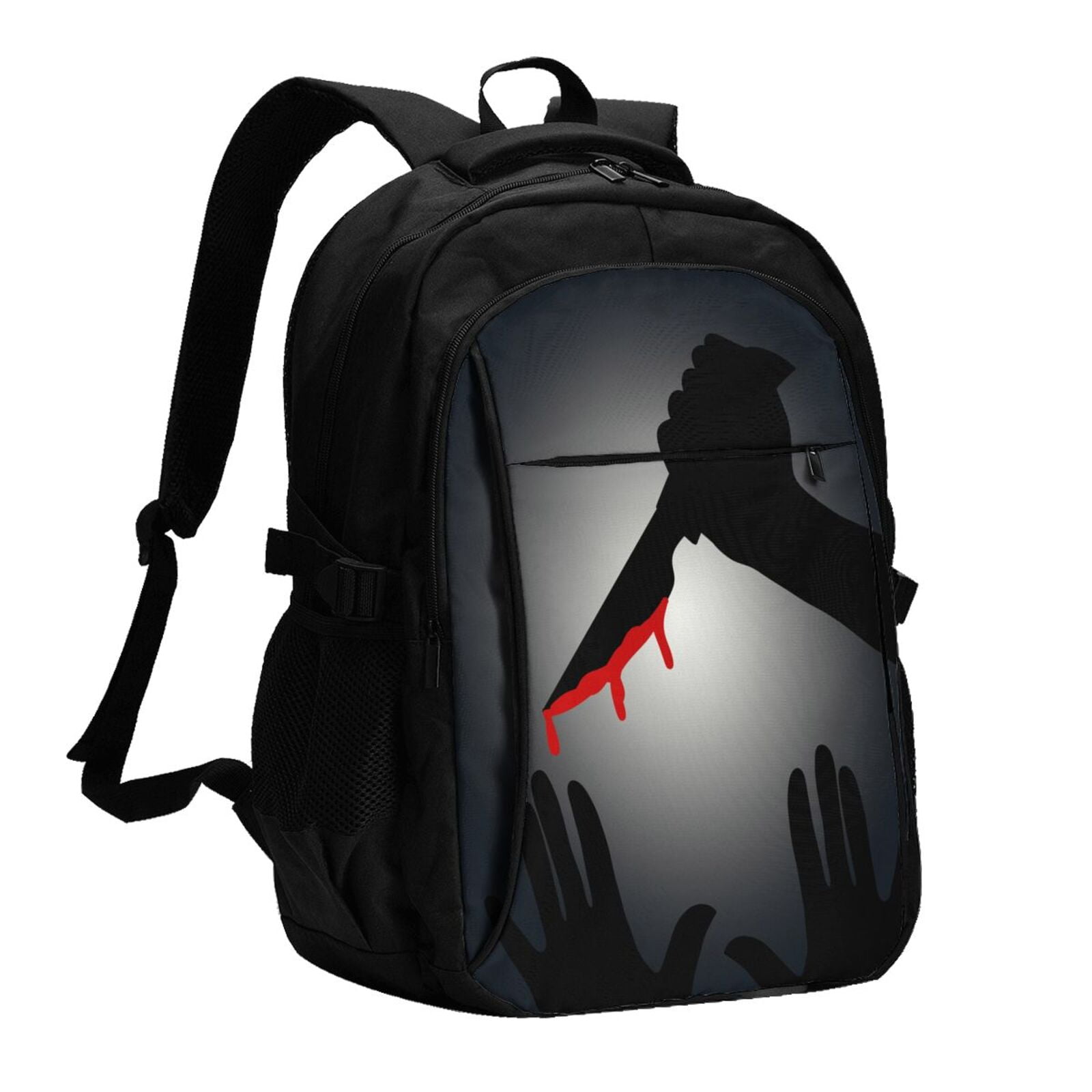 Adobk A Bloody Knife In His Hand Print Travel Laptop Backpack, Anti ...