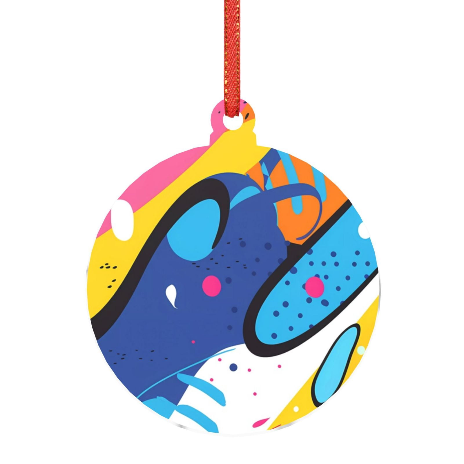 Adobk Abstract Color Splash Print Christmas Ornaments, Acrylic Horse ...