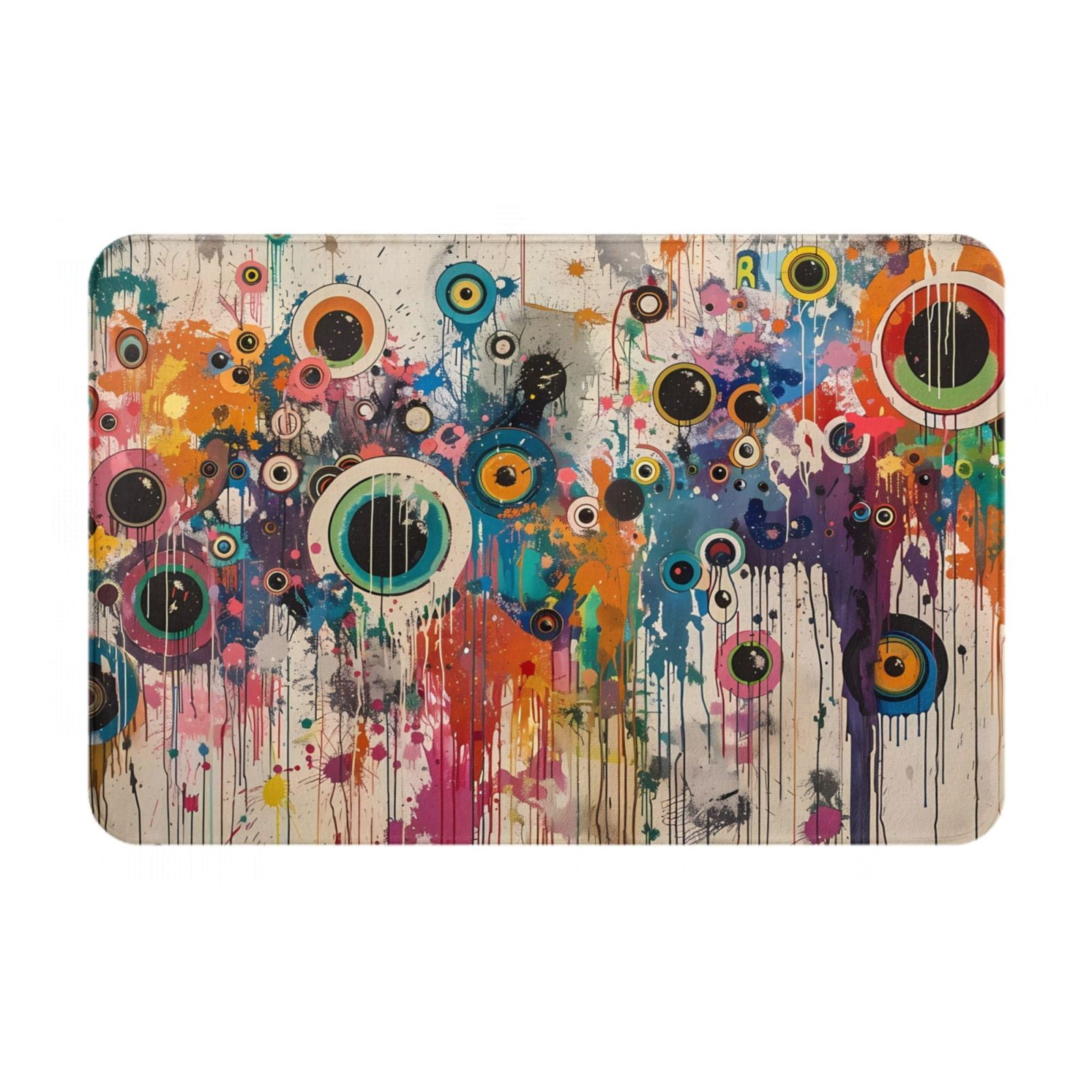 Adobk Abstract Colorful Dripping Circles Rugs Mats Door Mat Outdoor ...