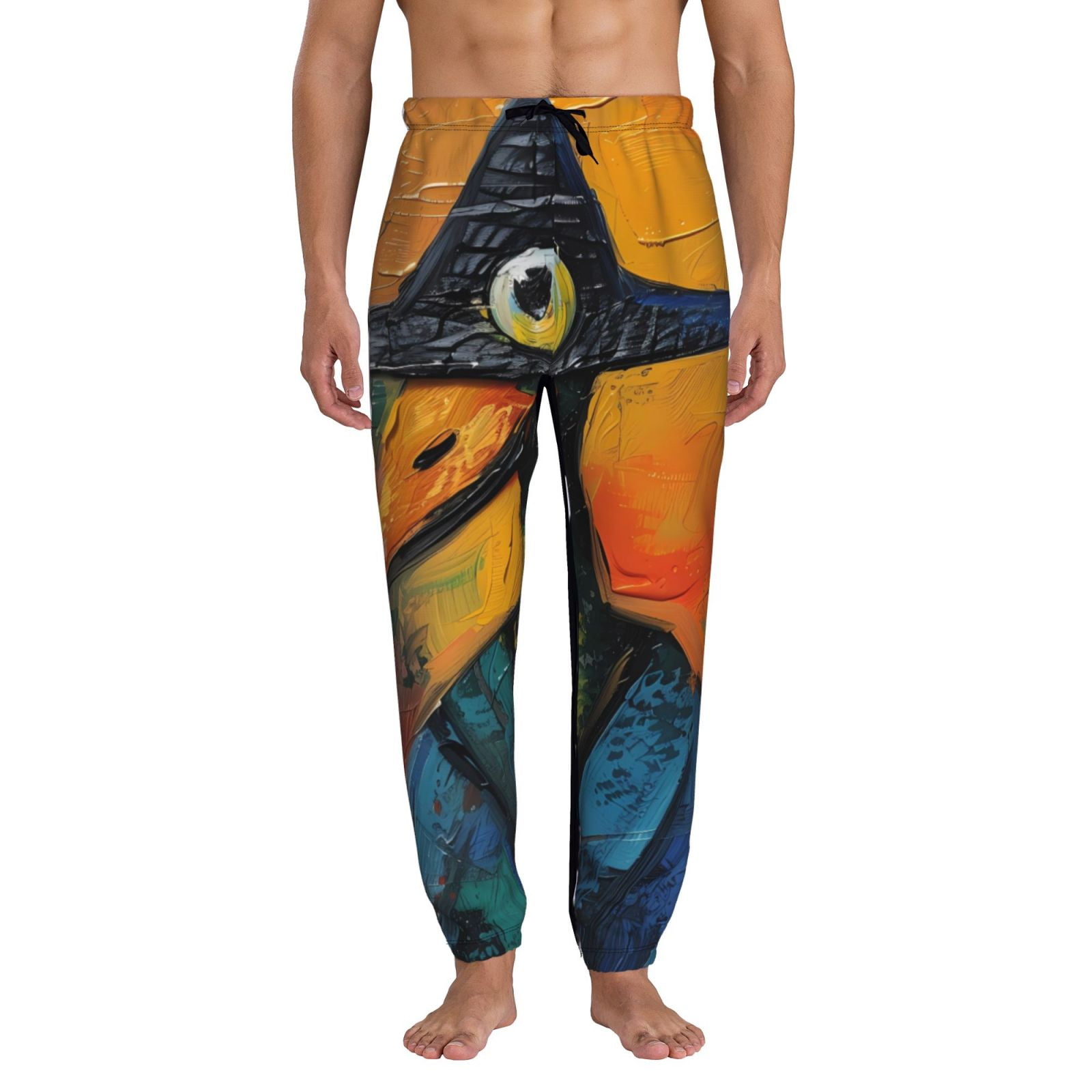 Adobk Abstract Funny Duck Print Men's Sweatpants Tapered Joggers for ...