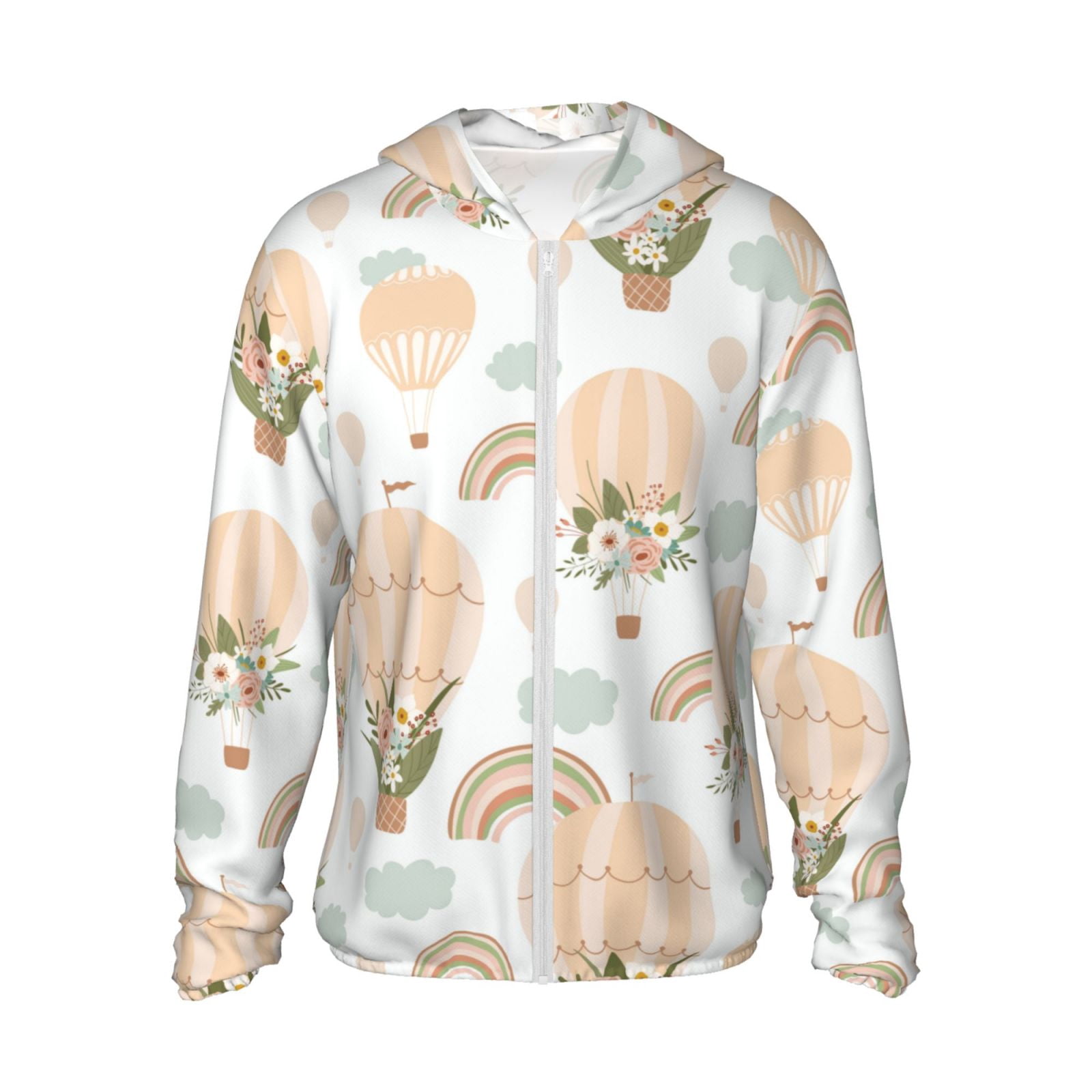 Adobk Air Balloon And Flower Men Women Full Zip Sun Protection Hoodie ...