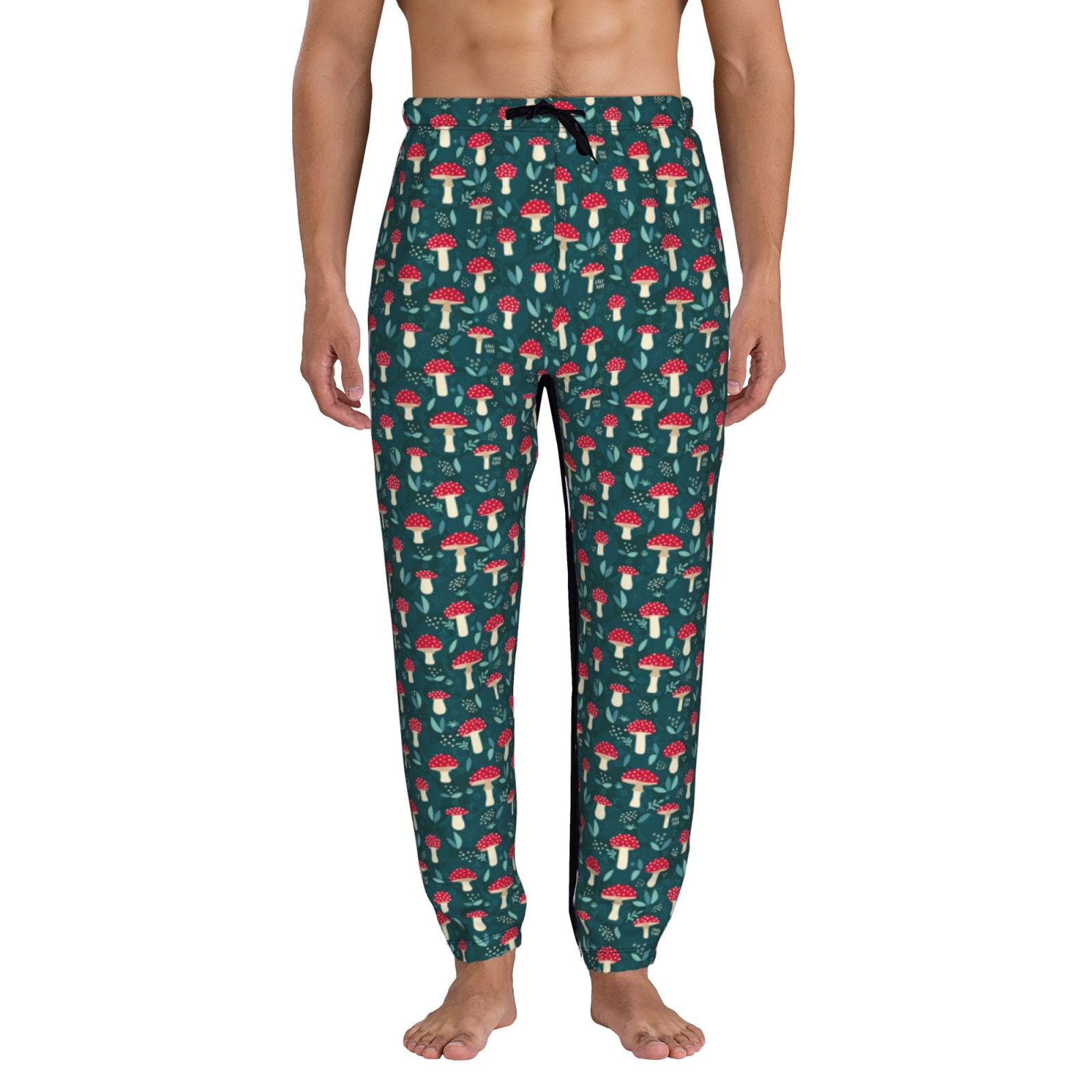Adobk Amanita Mushroom Print Men's Sweatpants Tapered Joggers for Men ...
