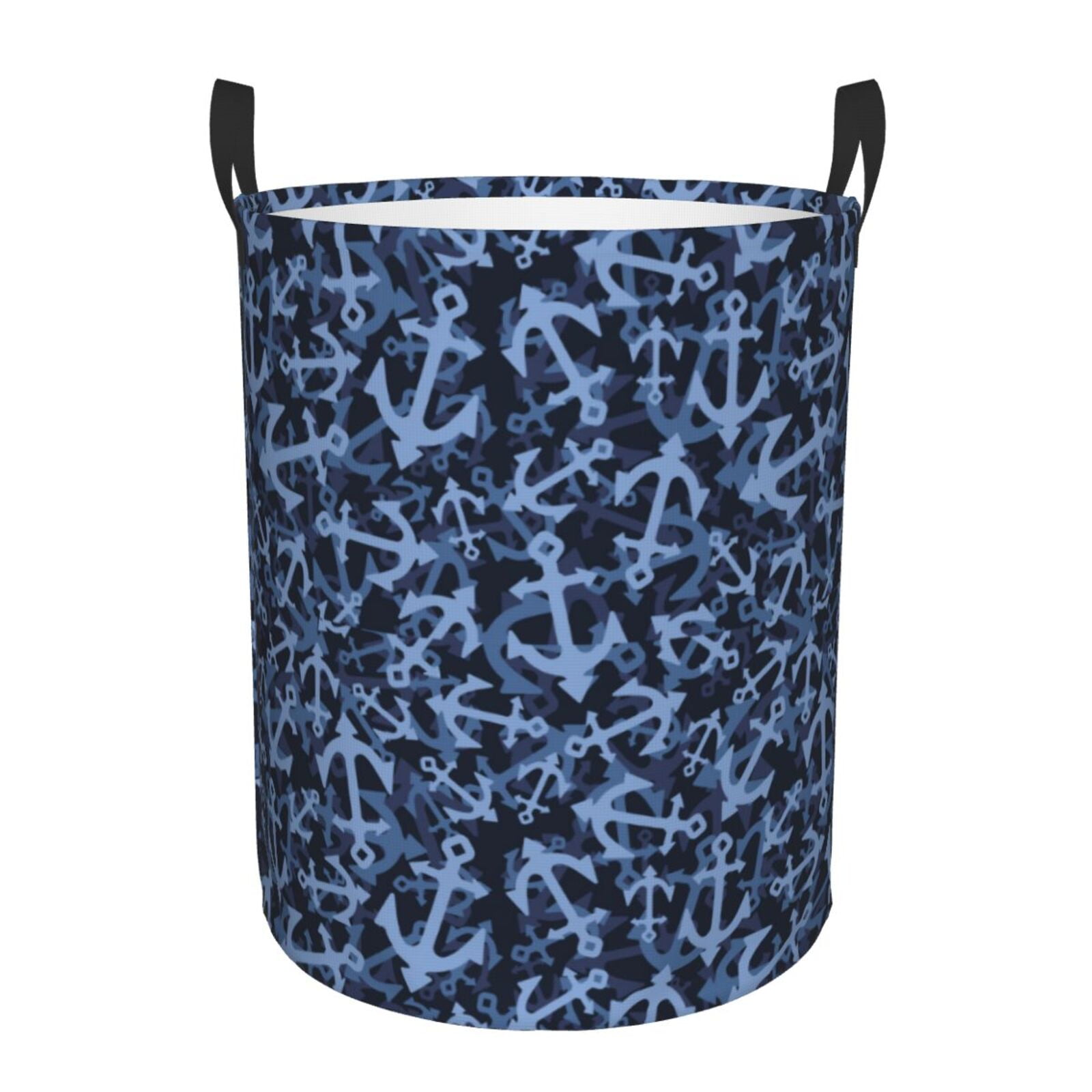 Adobk Anchors Ship Print Laundry Basket,irty Clothes Hamper with Handle ...