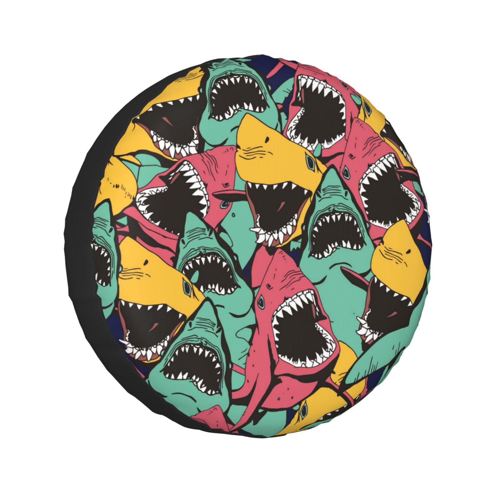 Adobk Angry Shark Pattern Spare Tire Wheel Cover For Car Truck Suv ...