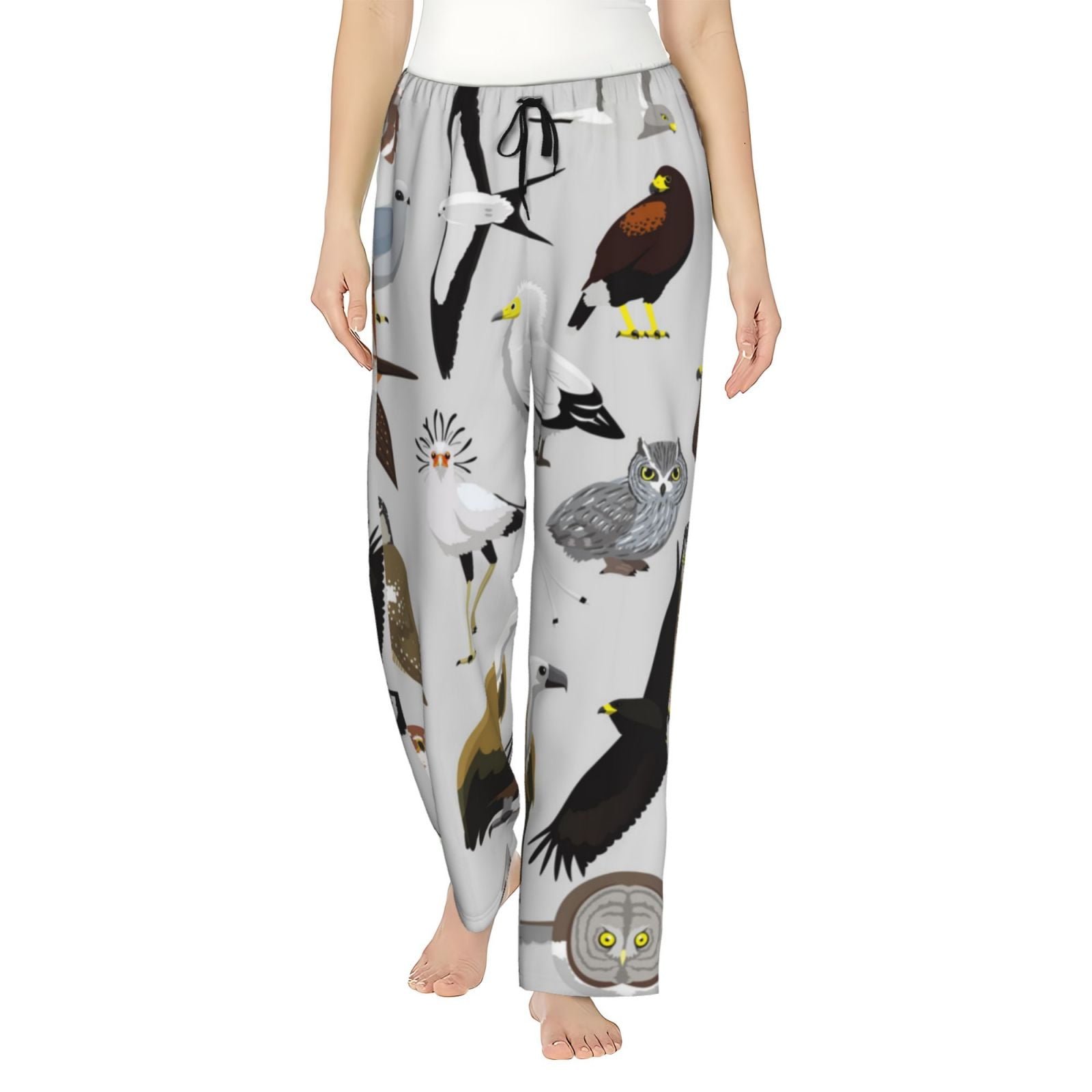 Adobk Animal Bird Print Women Comfy Casual Pajama Pants with Pockets ...