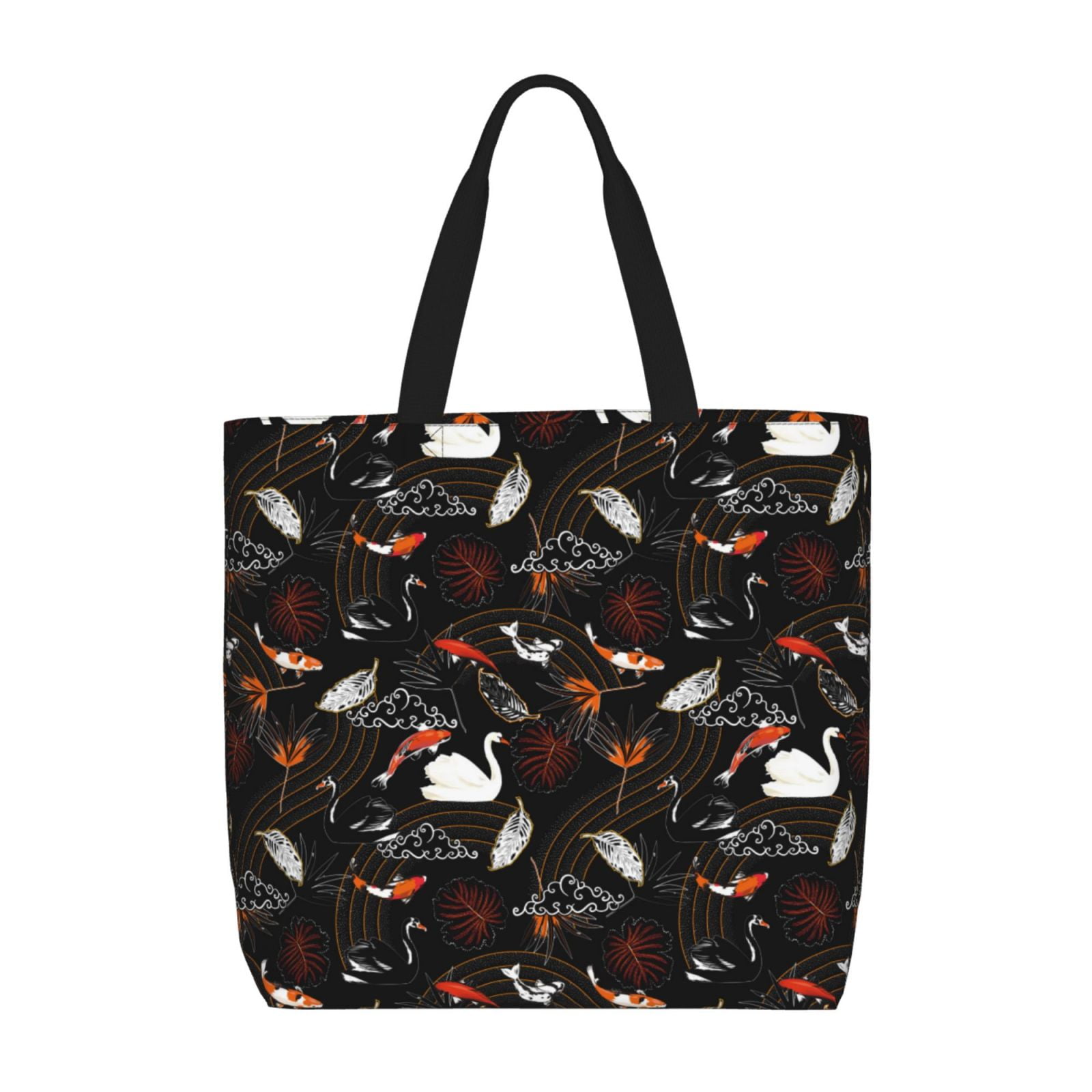 Adobk Animal Koi Fish Print Tote Bags Shoulder Bag Beach Bag with ...