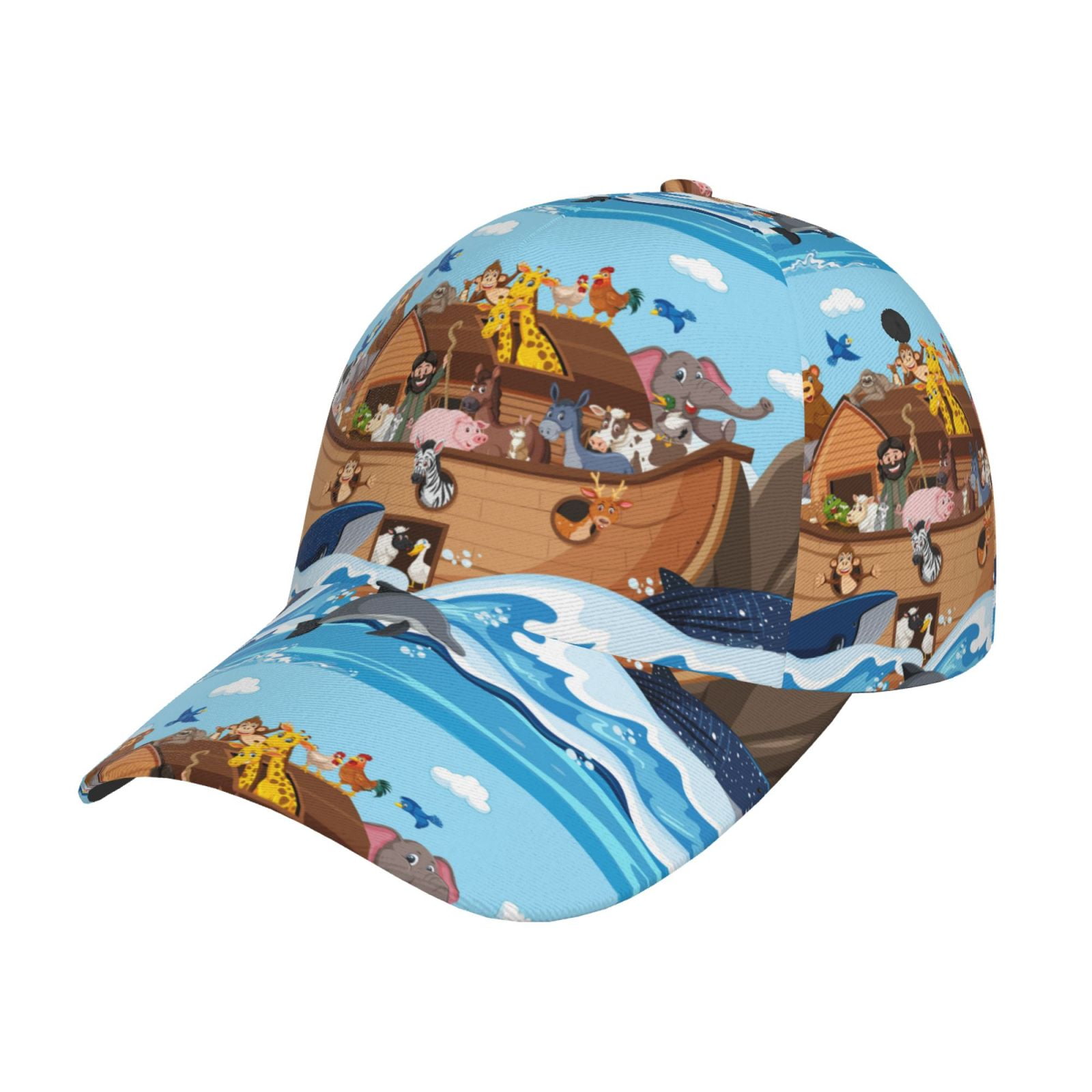Adobk Animals on Noah's Ark Floating Baseball Cap Golf Dad Hat ...