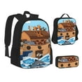 Adobk Animals on Noah's Ark Print Backpack Set ,School Bags with Lunch ...