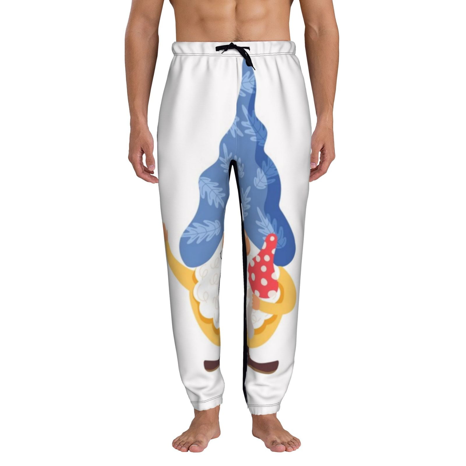 Adobk Autumn Funny Gnomes Print Men's Sweatpants Tapered Joggers for ...