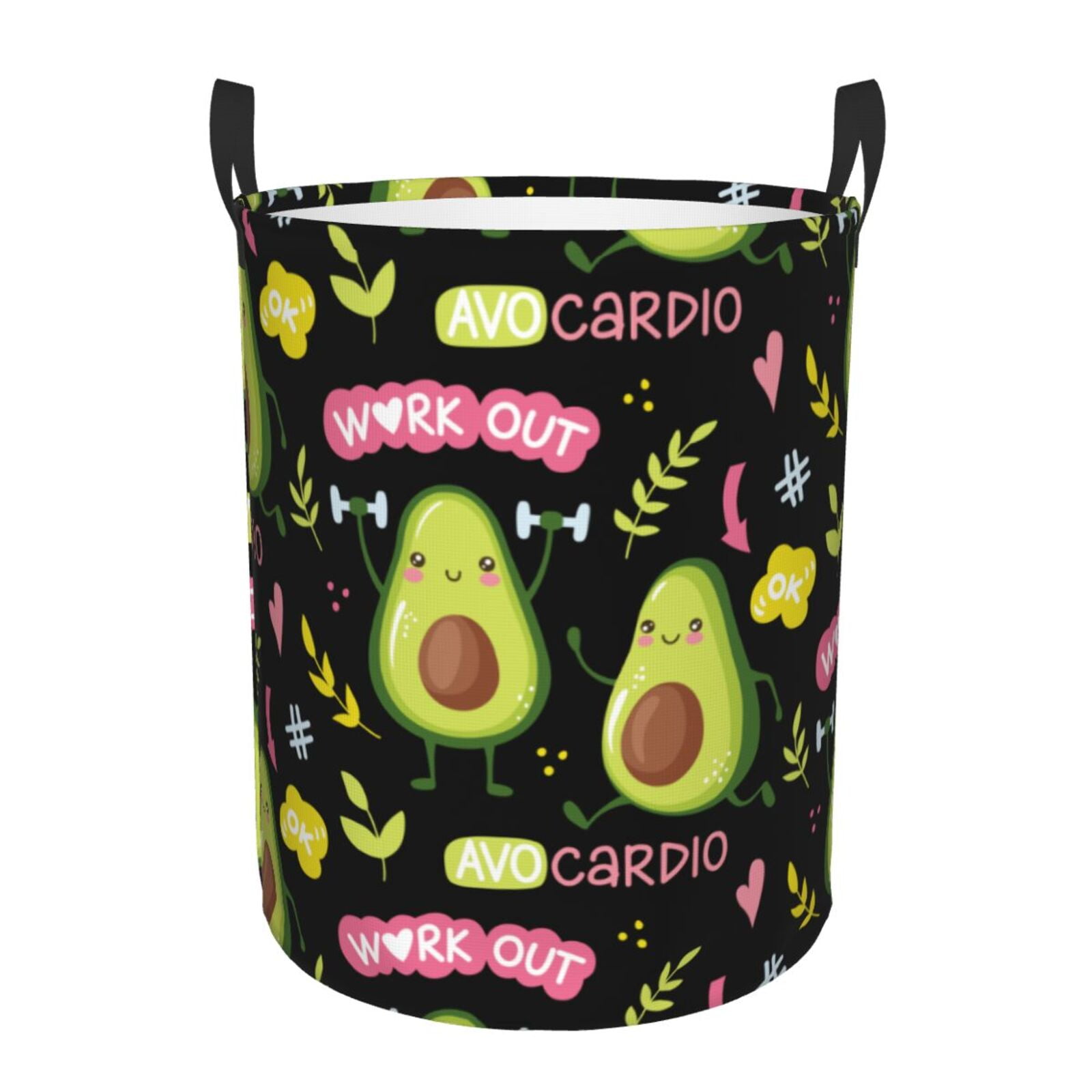 Adobk Avocado Work Out Print Laundry Basket,irty Clothes Hamper with ...