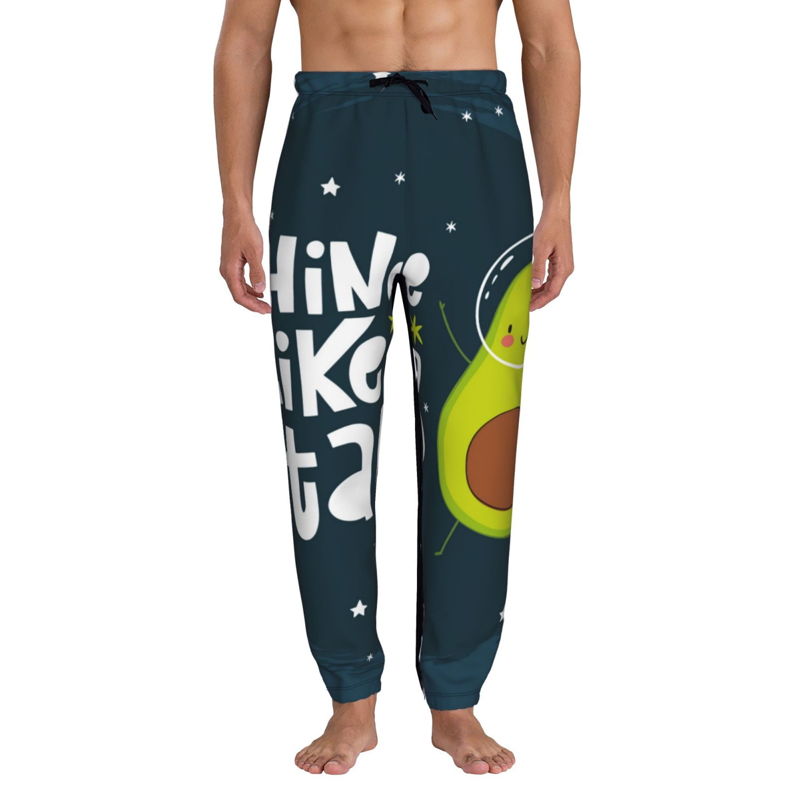 Adobk Avocado in Space1 Print Men's Sweatpants Tapered Joggers for Men ...