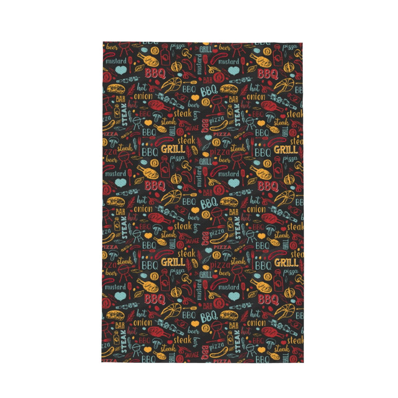 Adobk BBQ Barbecue Grill Print Kitchen Towels Dish Towels Kitchen ...