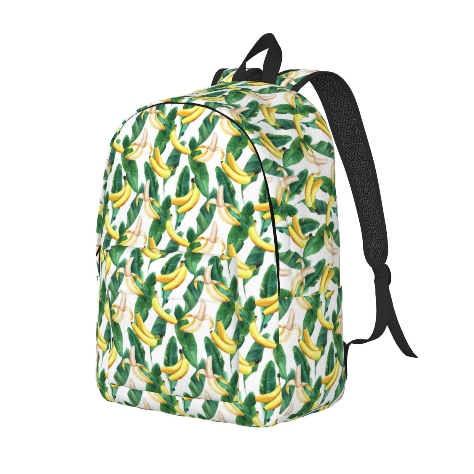 Adobk Banana Tree Leaves Print Canvas Backpack Lightweight Travel ...