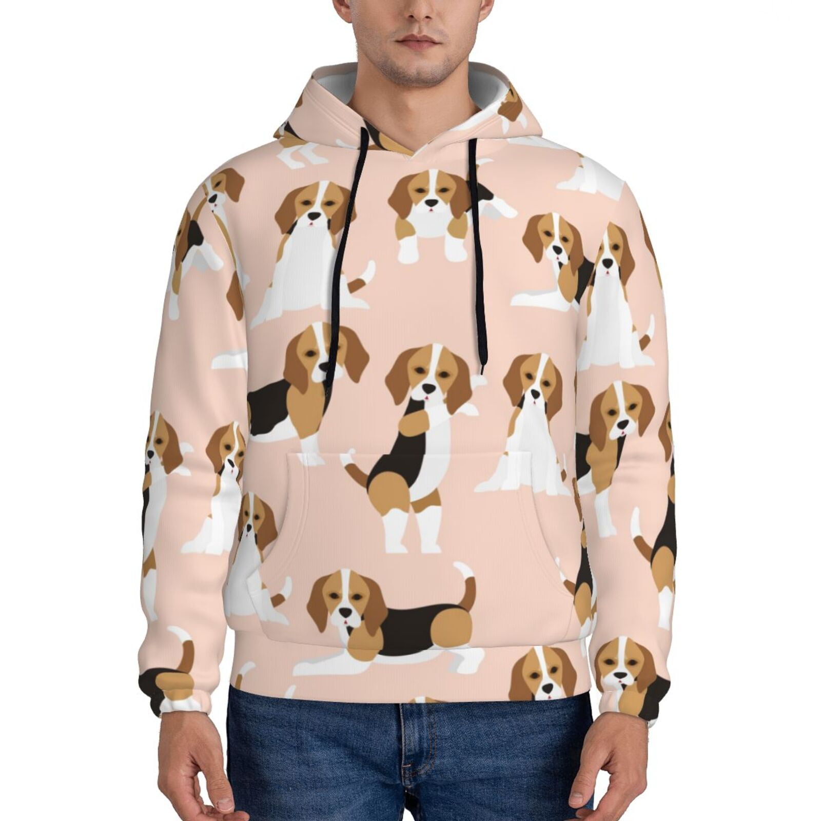 Adobk Beagle Dog On Brown Print Men's Pullover Hoodie Pullover Hooded ...