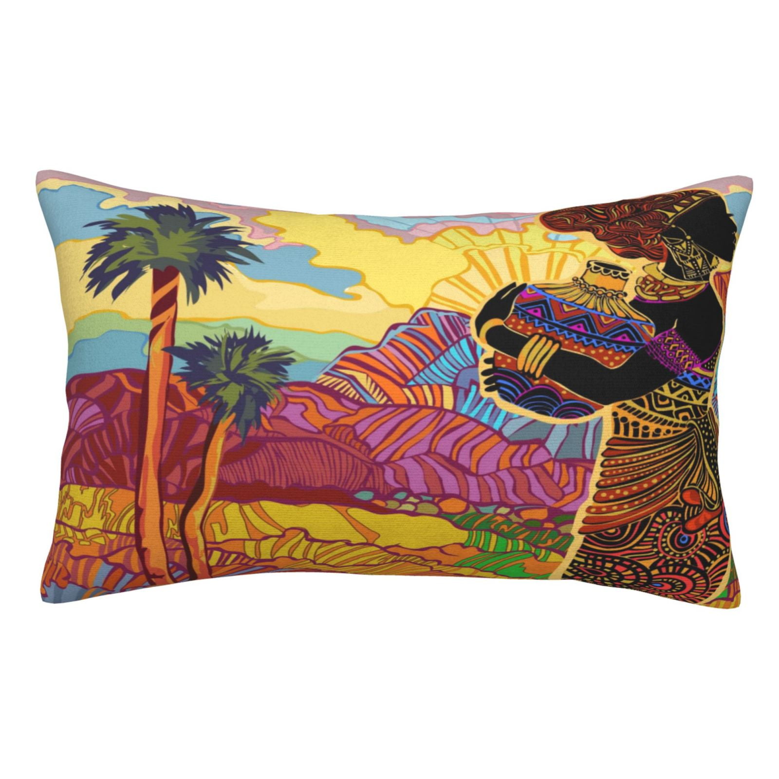 Adobk Beautiful African Woman Print Pillow Cases Standard Size ...