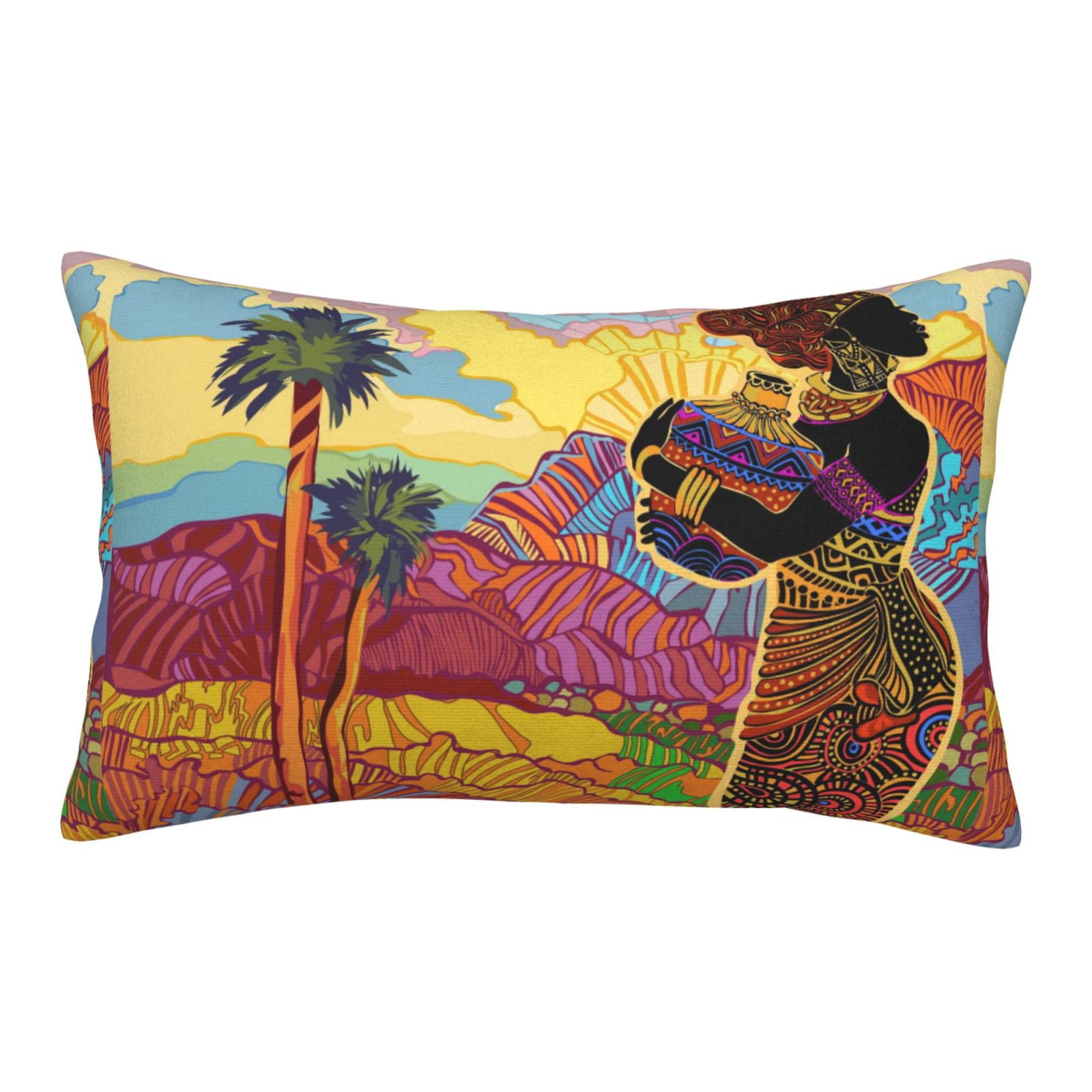 Adobk Beautiful African Woman Print Pillowcases Cotton Queen Pillow ...