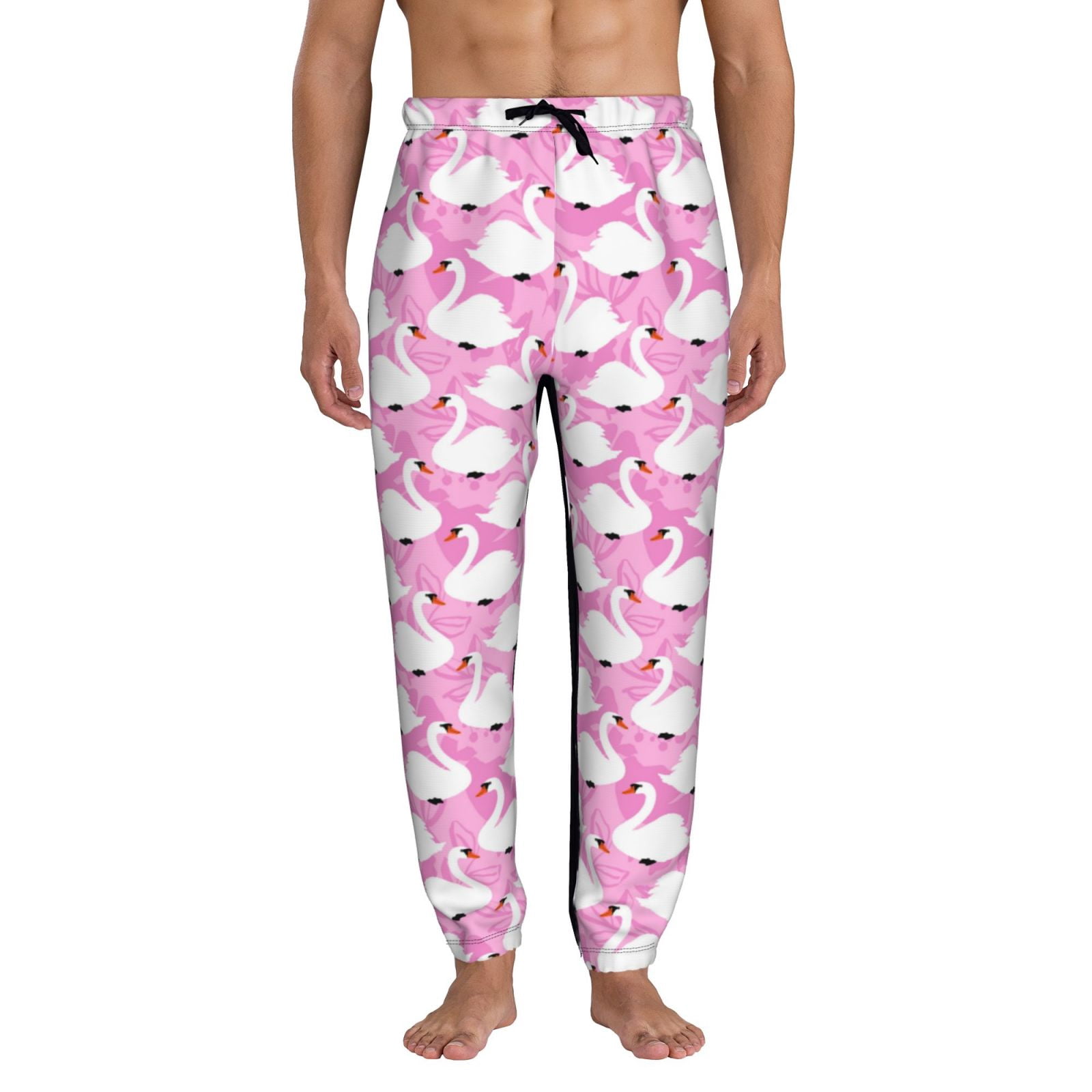 Adobk Beautiful Swans Print Men's Sweatpants Tapered Joggers for Men ...