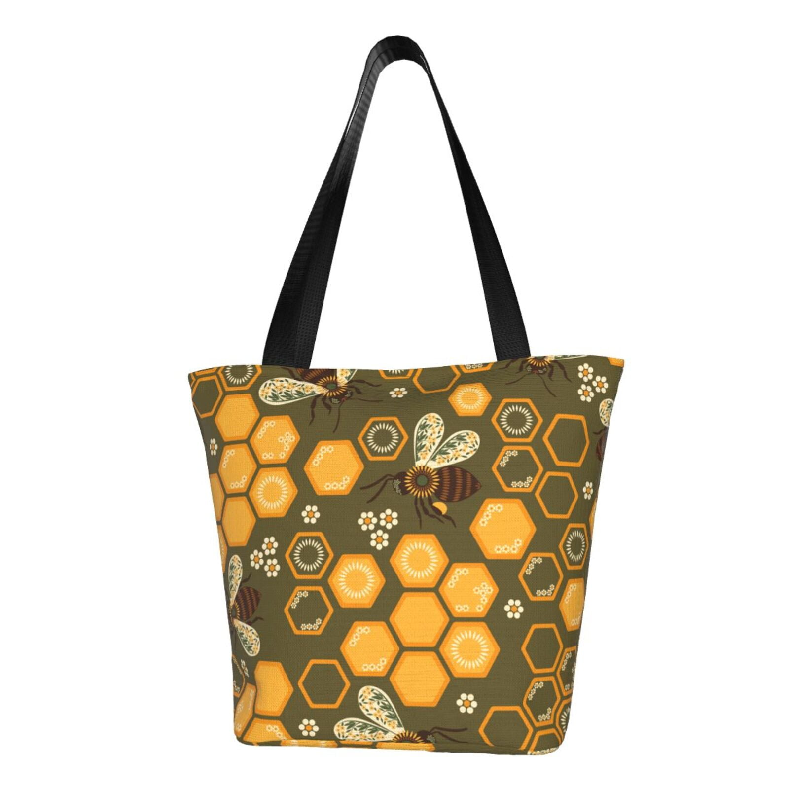 Adobk Bees And Honeycombs Canvas Tote Bag Vintage Tote Bag Shopping ...