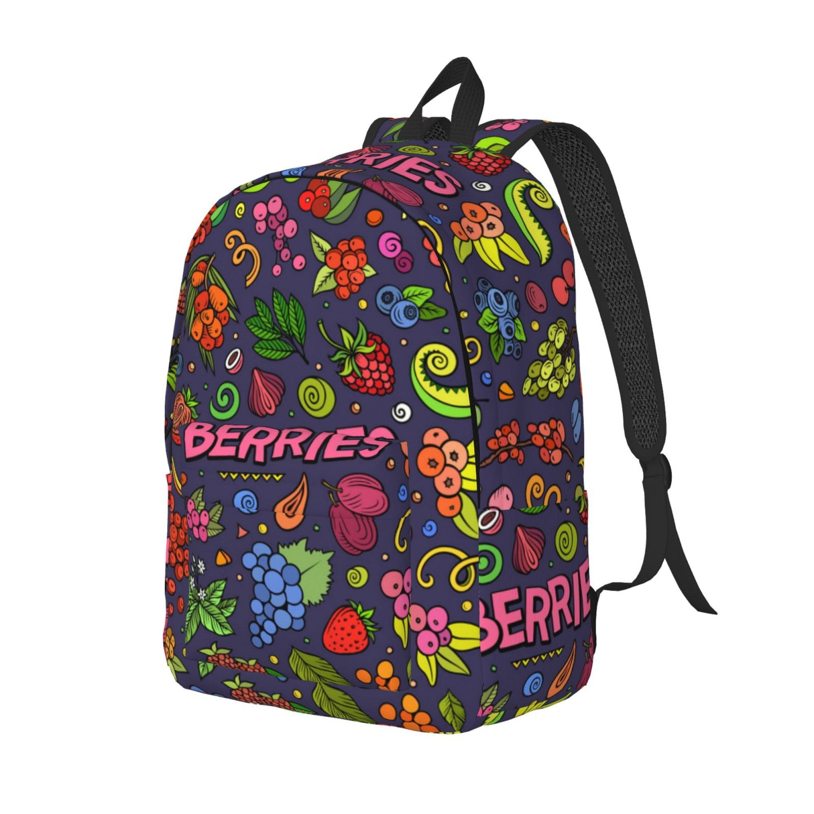 Adobk Berry Fruits Print Canvas Backpack Lightweight Travel Daypack ...