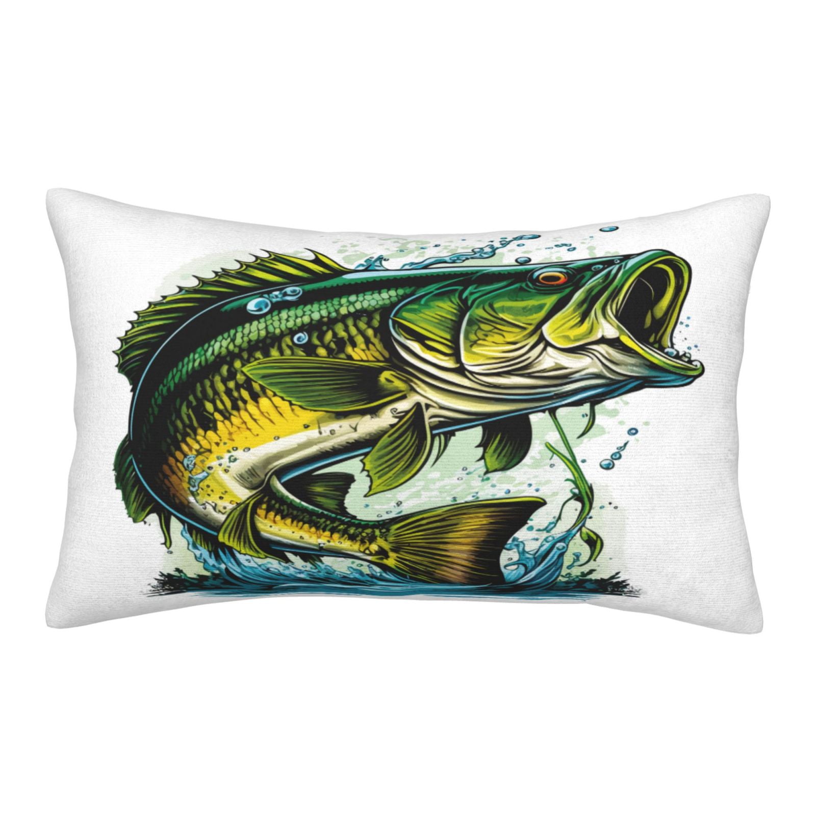 Adobk Big bass fish Print Pillowcases Cotton Queen Pillow Cases ...