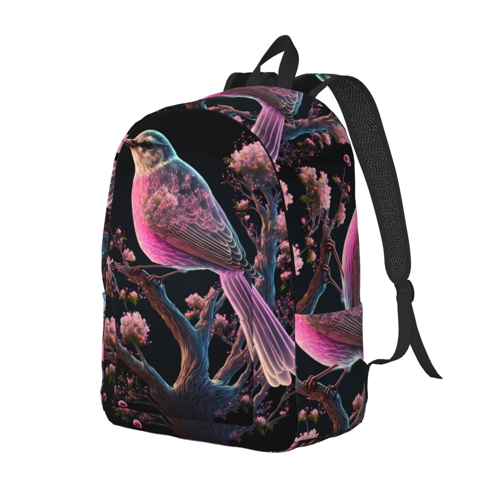 Adobk Bird 2 Print Canvas Backpack Lightweight Travel Daypack Student ...