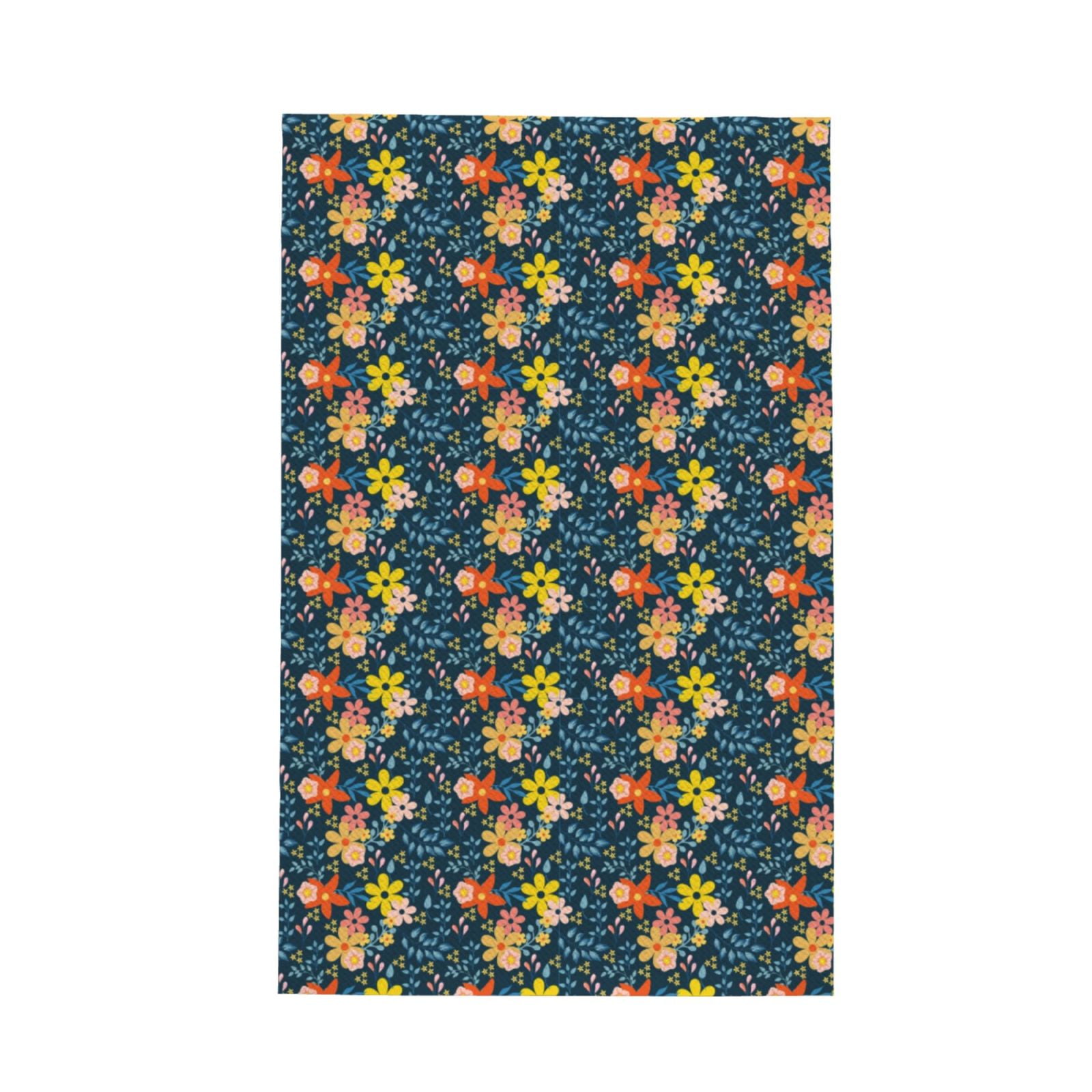 Adobk Blue Floral Print Kitchen Towels Dish Towels Kitchen Essentials ...