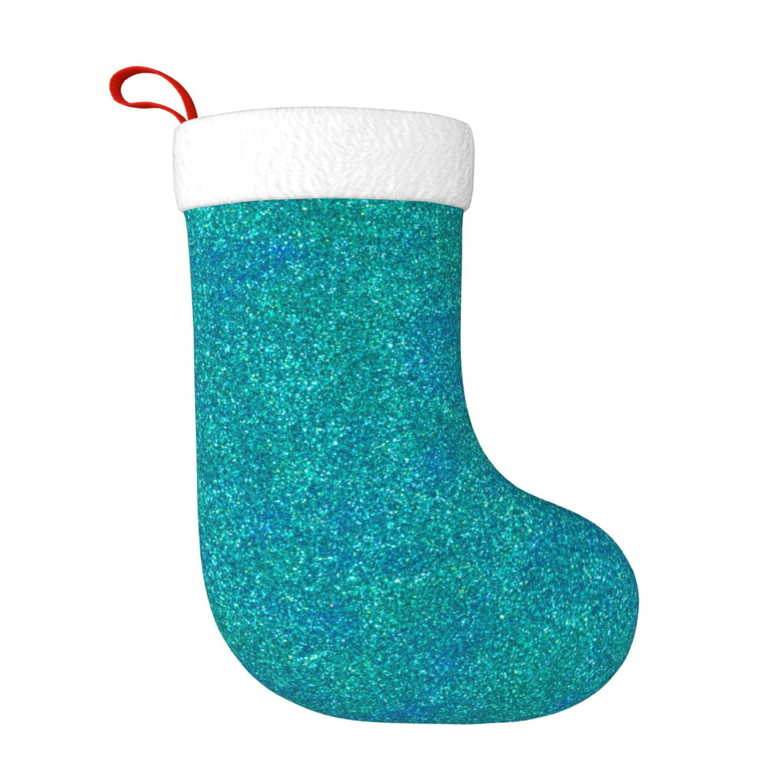 Adobk Blue Green Glitter Print Christmas Stockings,Christmas Stocking ...