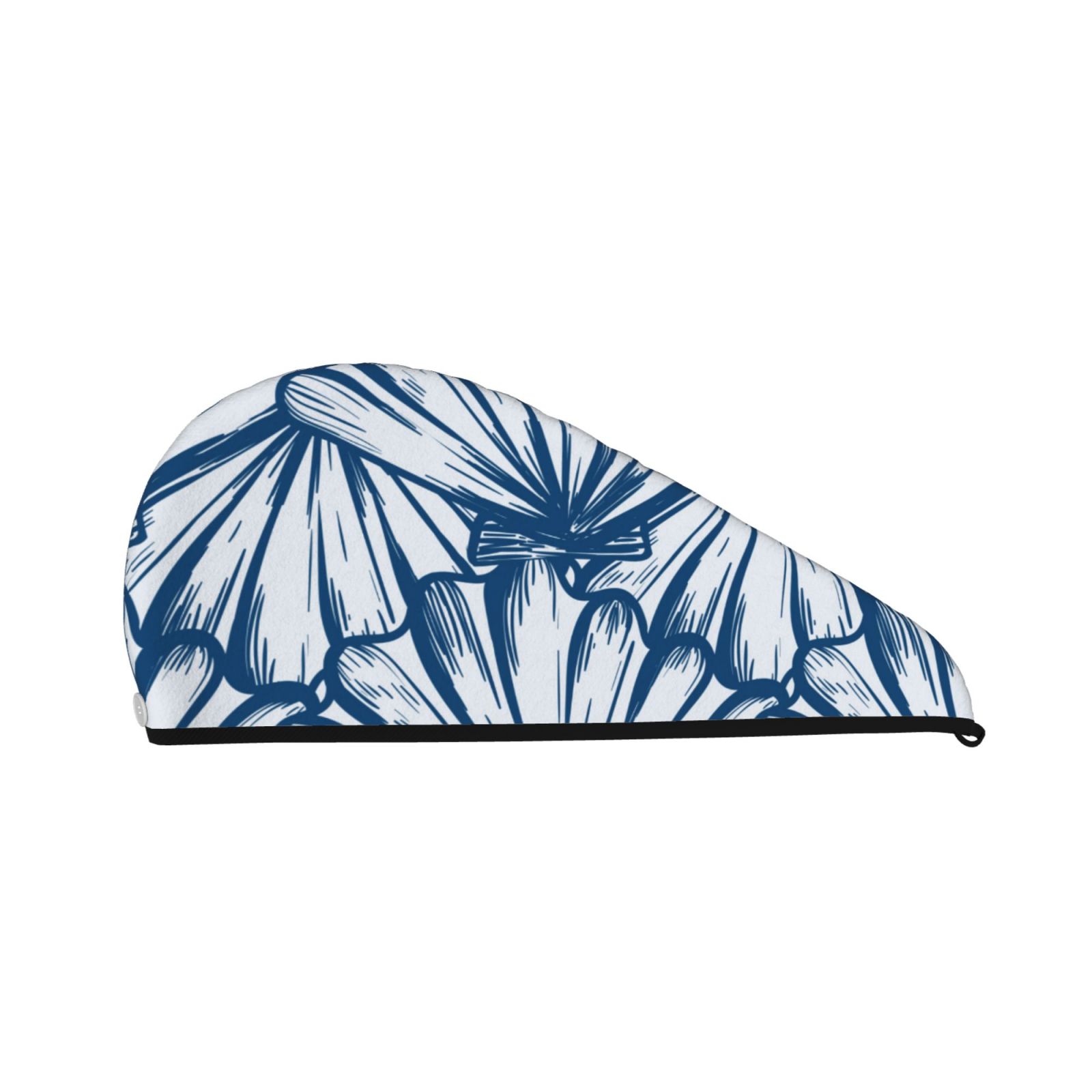 Adobk Blue Shells Hair Towel Wrap For Women,10 Inch X 26 Inch, Super ...