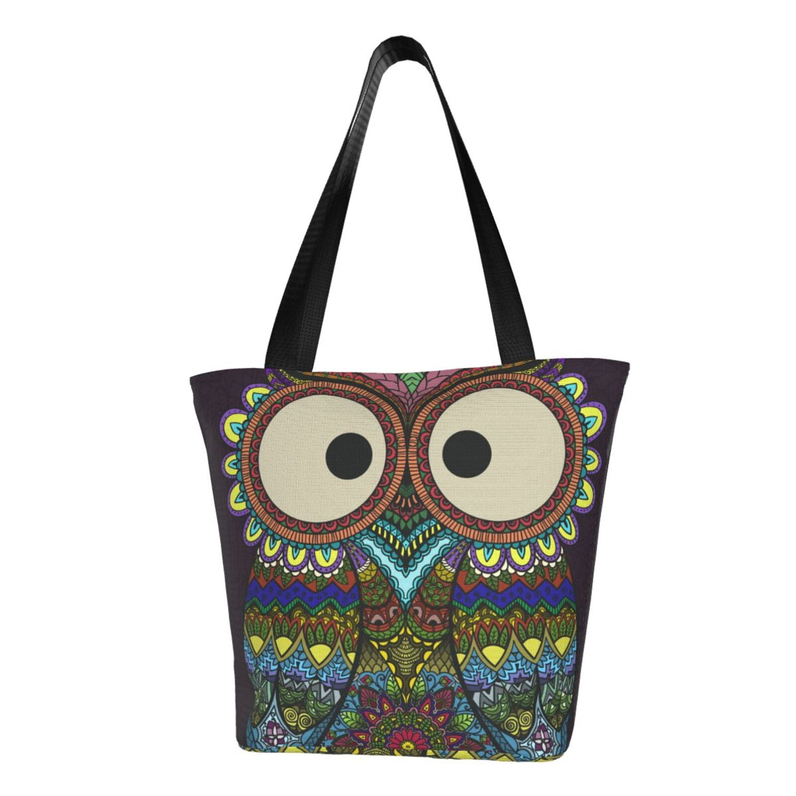 Adobk Boho Owl Canvas Tote Bag Vintage Tote Bag Shopping Bags Beach Bag ...