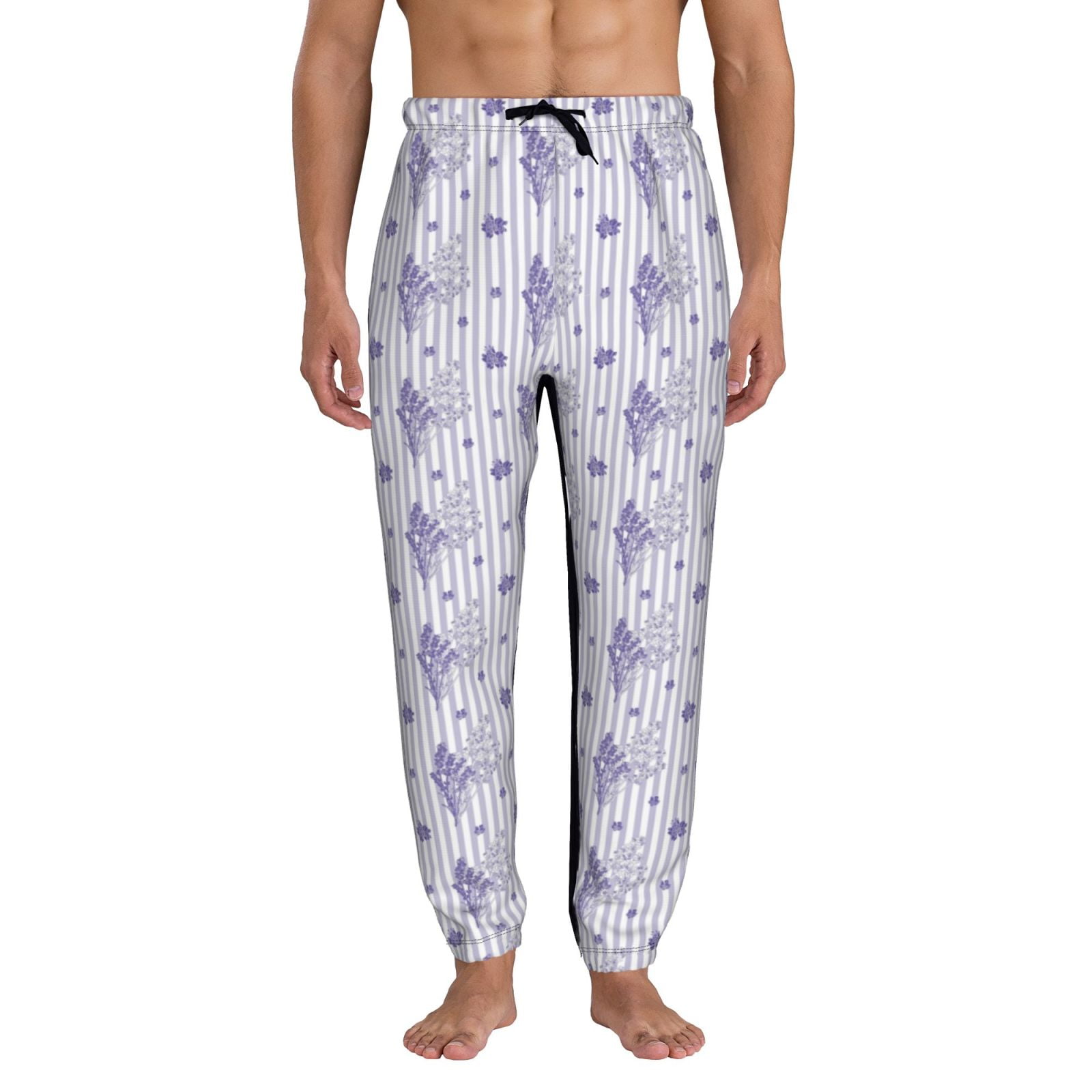 Adobk Bouquet and Lavender Flowers Print Men's Sweatpants Tapered ...