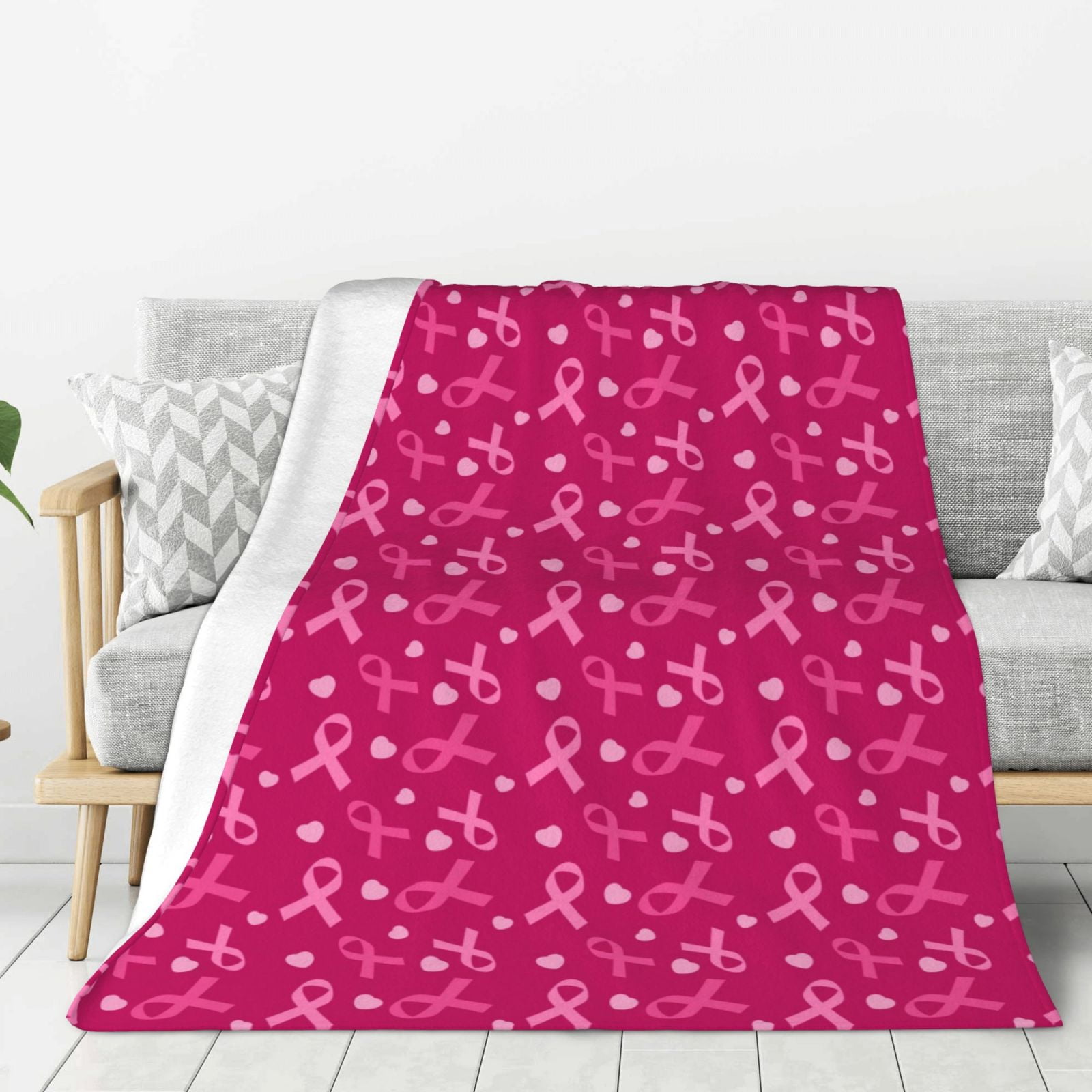 Adobk Breast Cancer Awareness6 Print Blanket Super Soft Flannel Throw ...