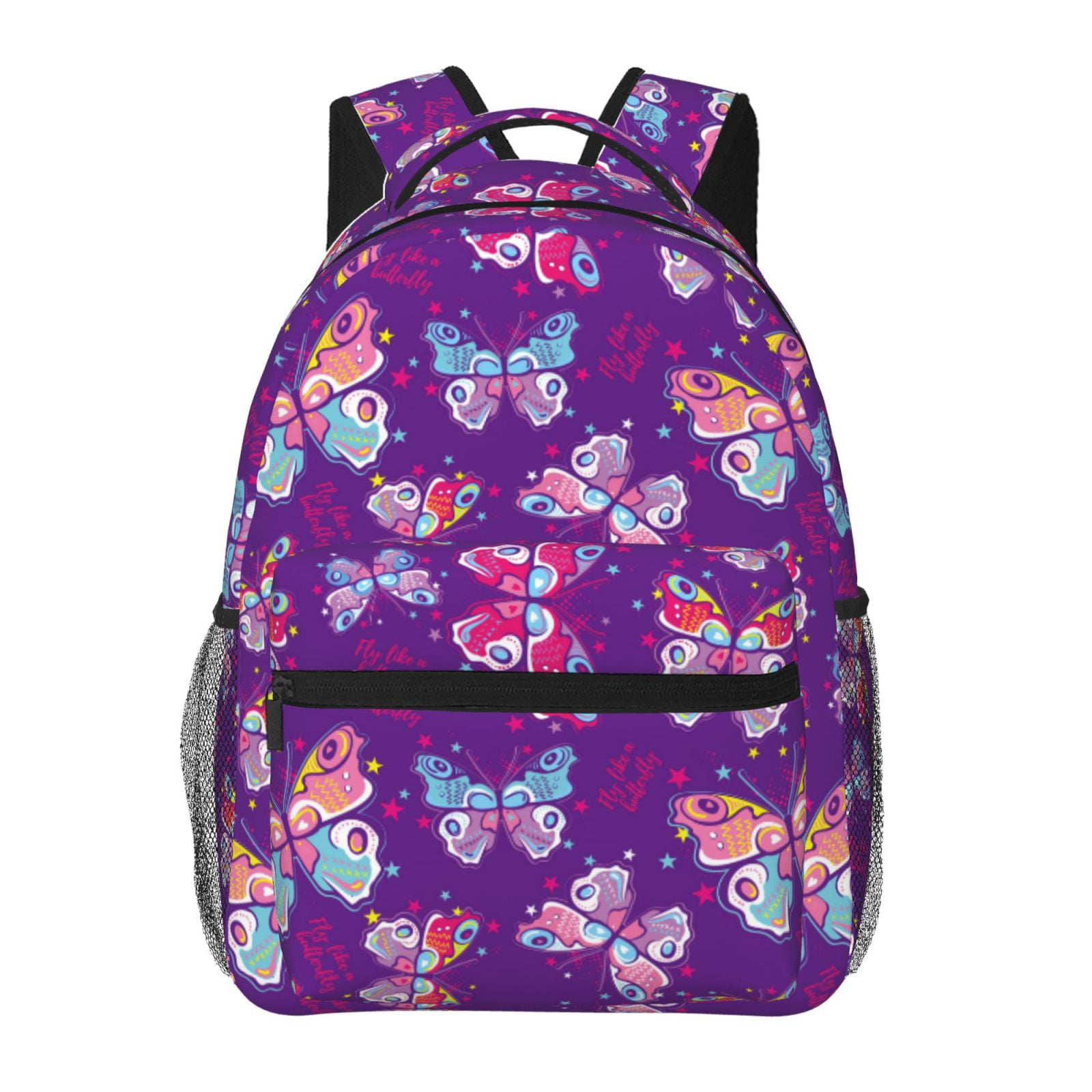 Adobk Bright Butterflies Print Lightweight Casual Laptop Backpack ...