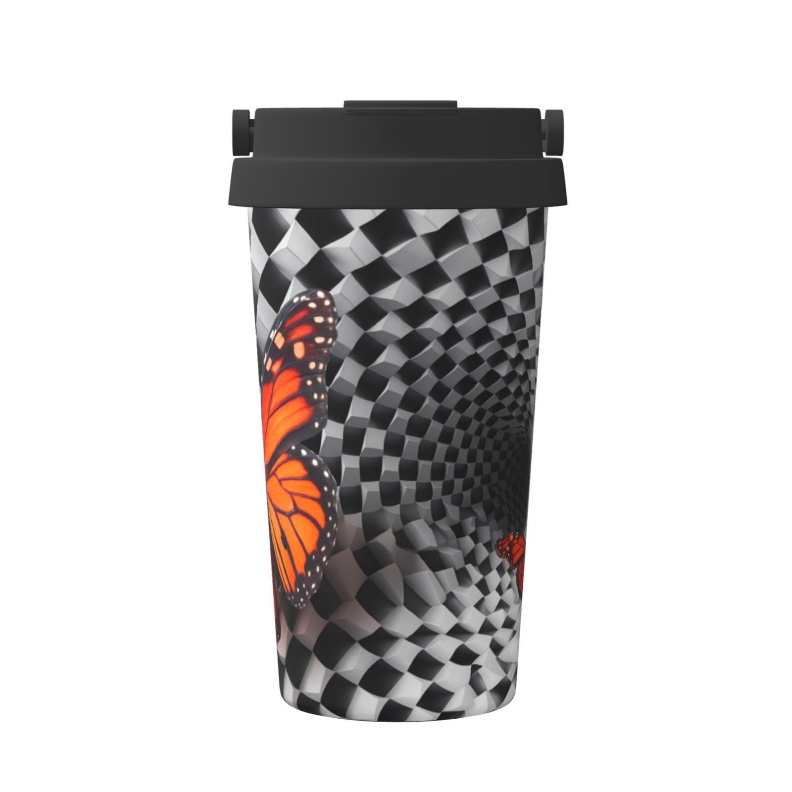 Adobk Butterflies Optical Illusion Print Stainless Steel Coffee Mug ...
