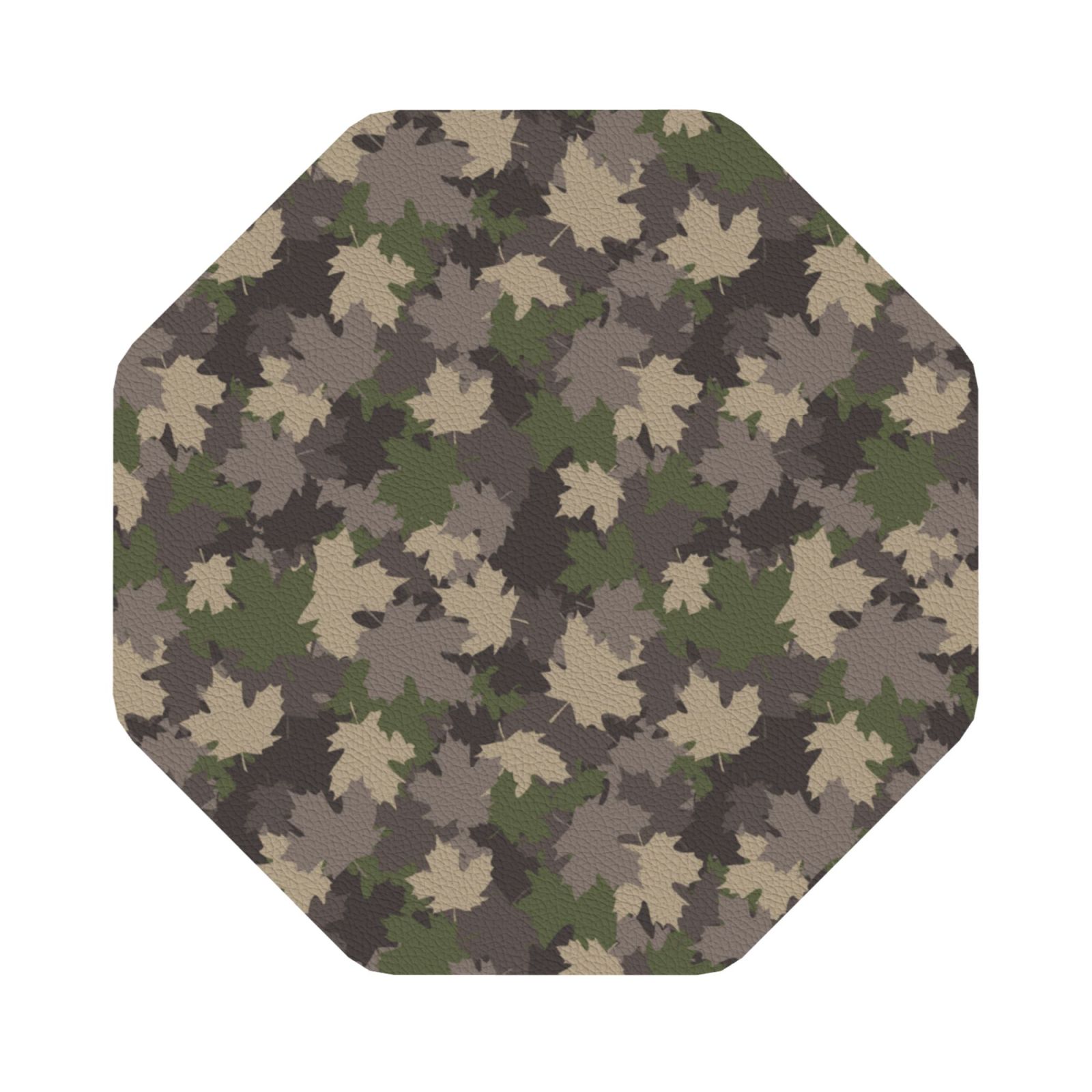Adobk Camouflage maple Print Leather Coasters for Drinks(6 Pack ...