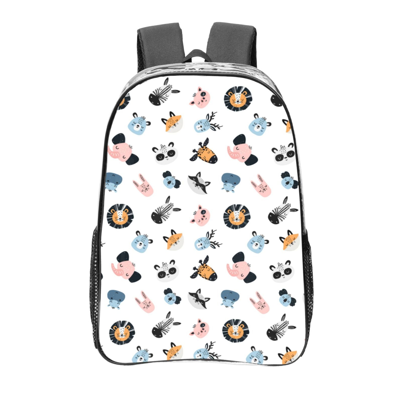 Adobk Cartoon Animals Print Duty Clear Backpack for Girls Boys Women ...