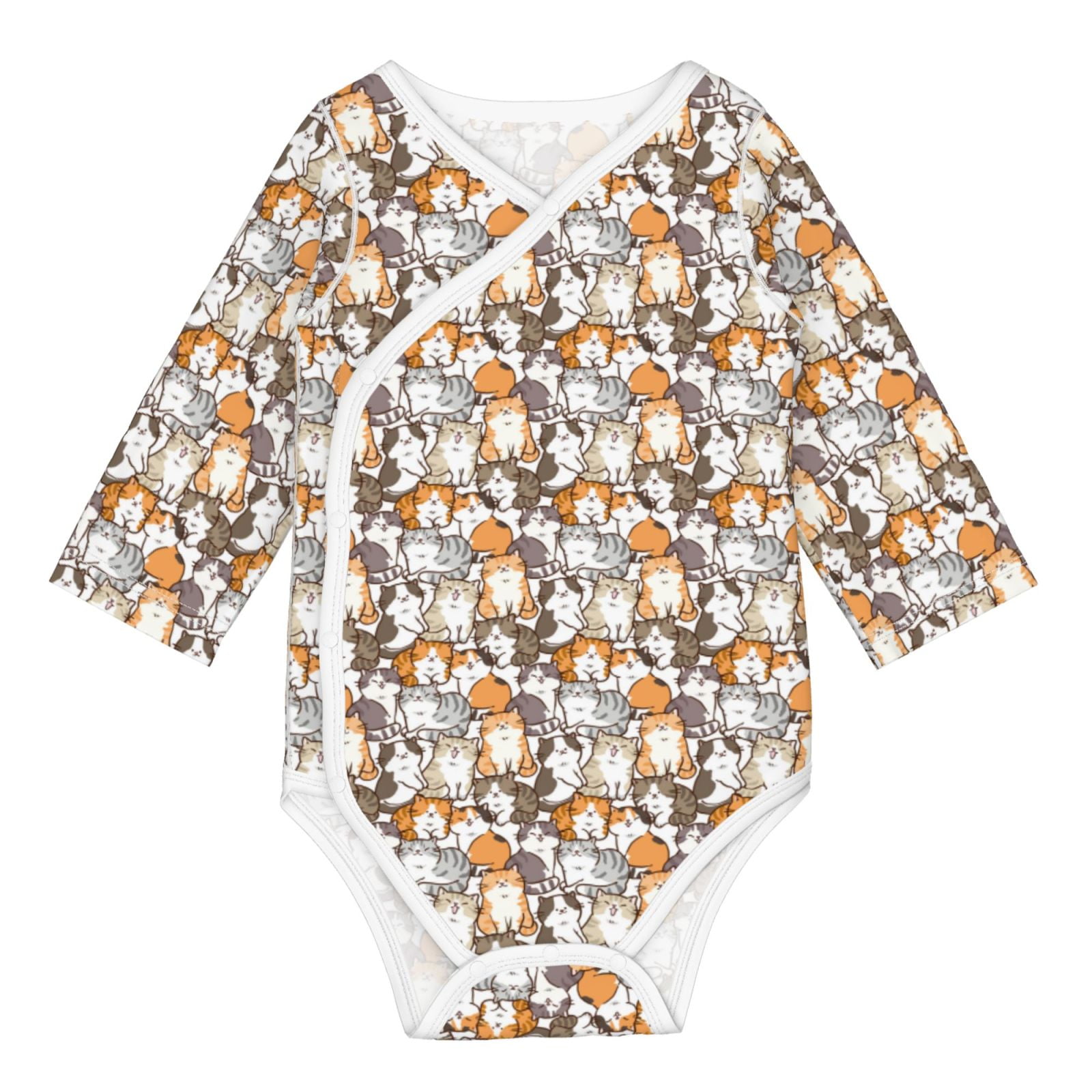 Adobk Cartoon Cat 1 Print Baby Long-Sleeve Bodysuit Baby Clothes ...