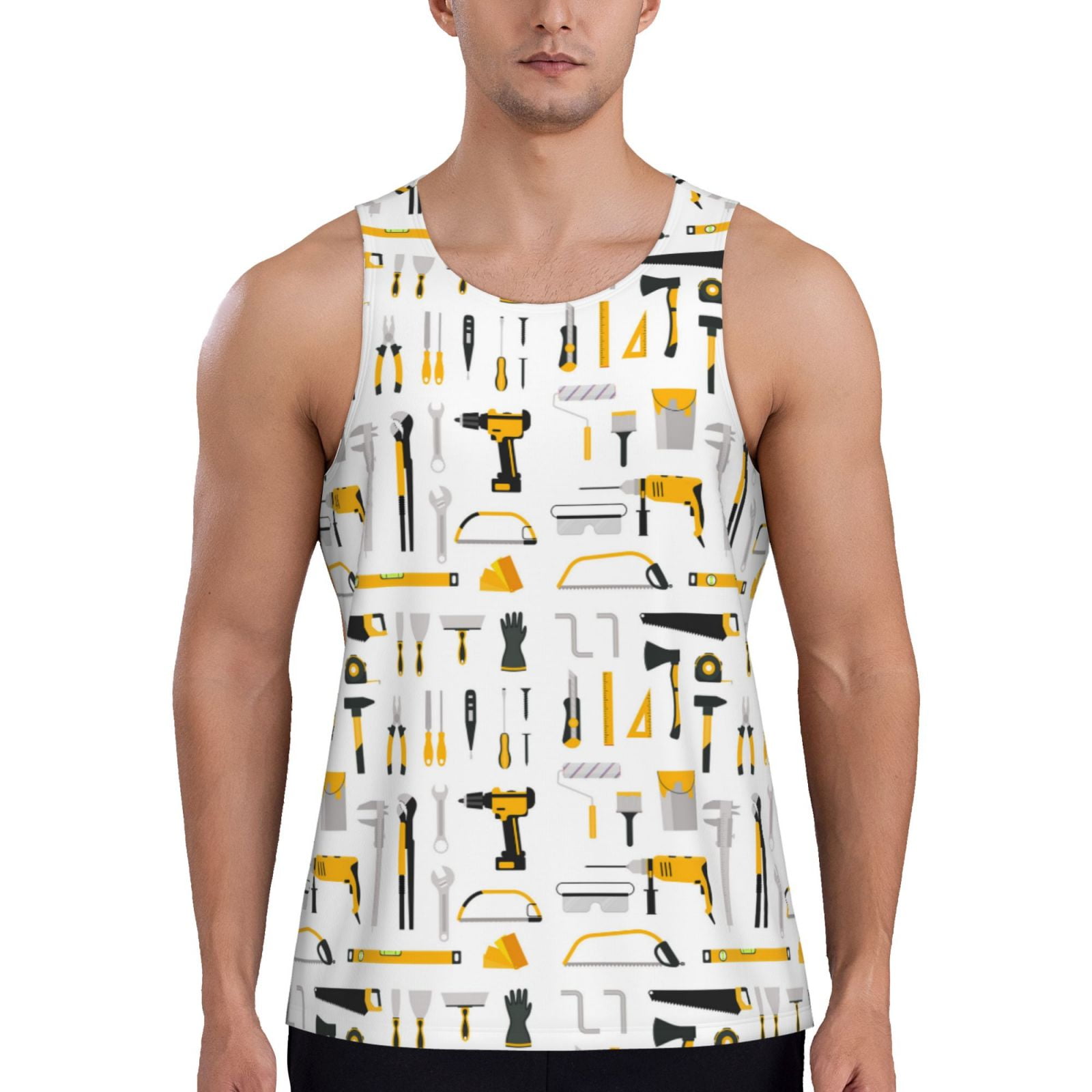 Adobk Cartoon Color repair Tool Print Men's Workout Tank Tops ...