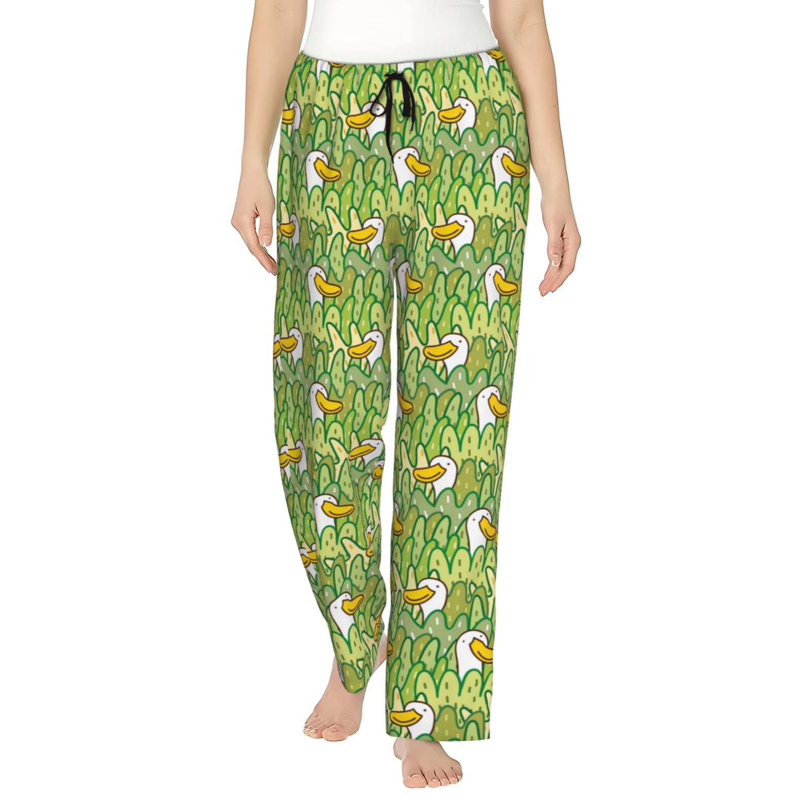 Adobk Cartoon Duck Print Women Comfy Casual Pajama Pants with Pockets ...