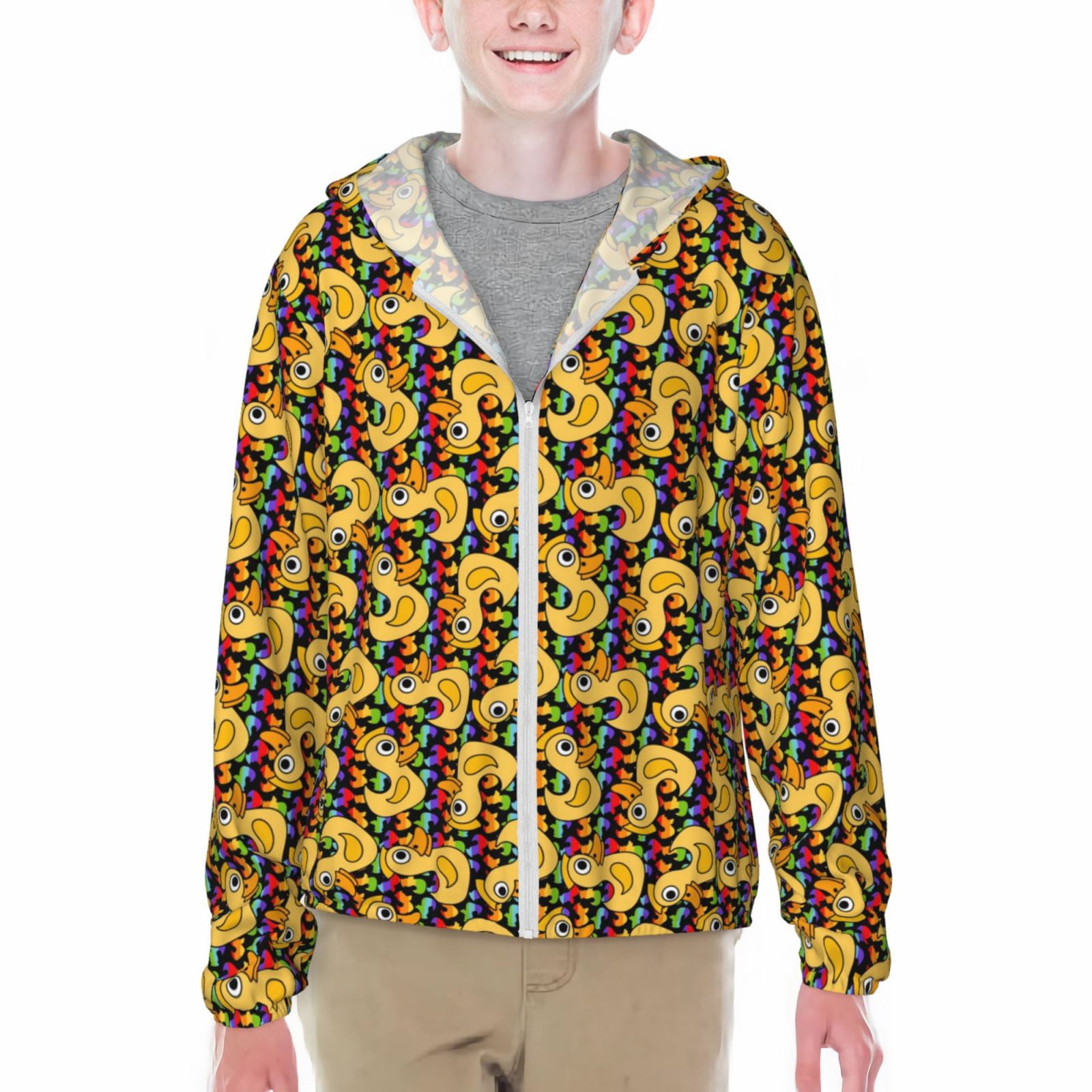 Adobk Cartoon Ducks Print Rash Guard Long Sleeve UPF 50+ UV Protection ...