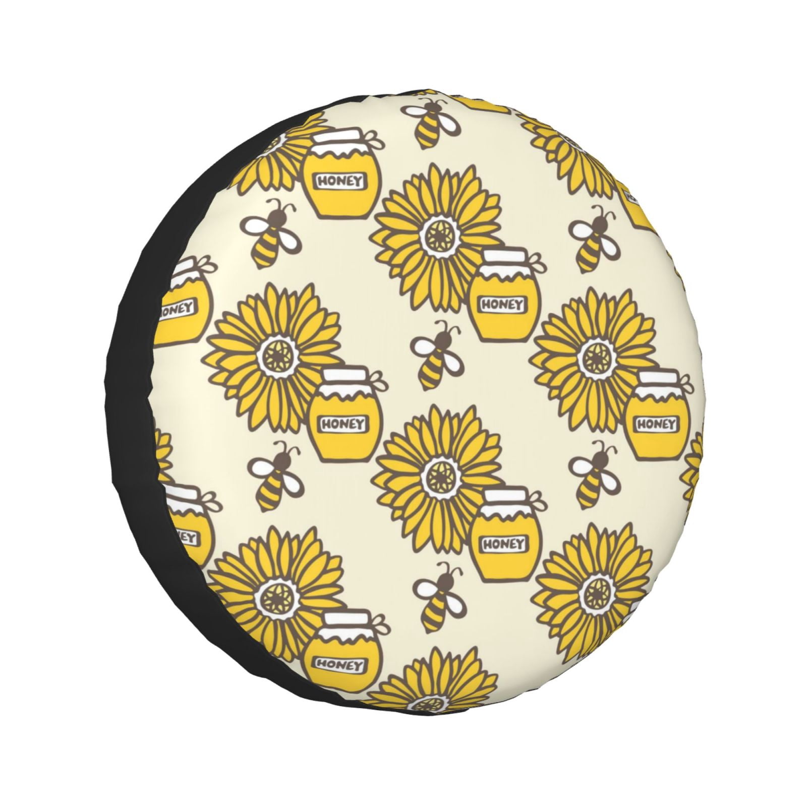 Adobk Cartoon Honey Pot Bee Sunflower Spare Tire Wheel Cover For Car ...