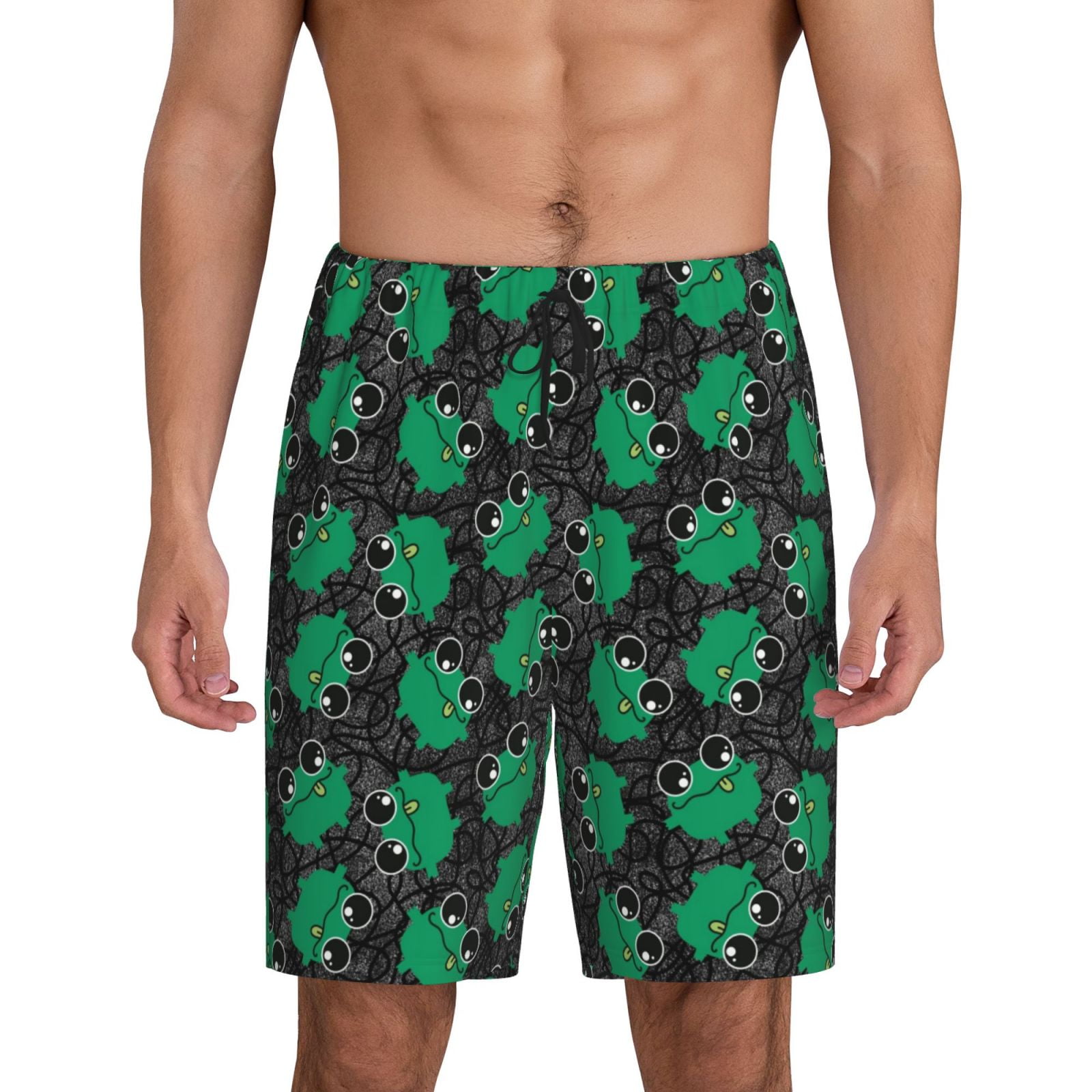 Adobk Cartoon Kawaii Frogs Print Pajama Shorts for Men Pjs Bottoms ...