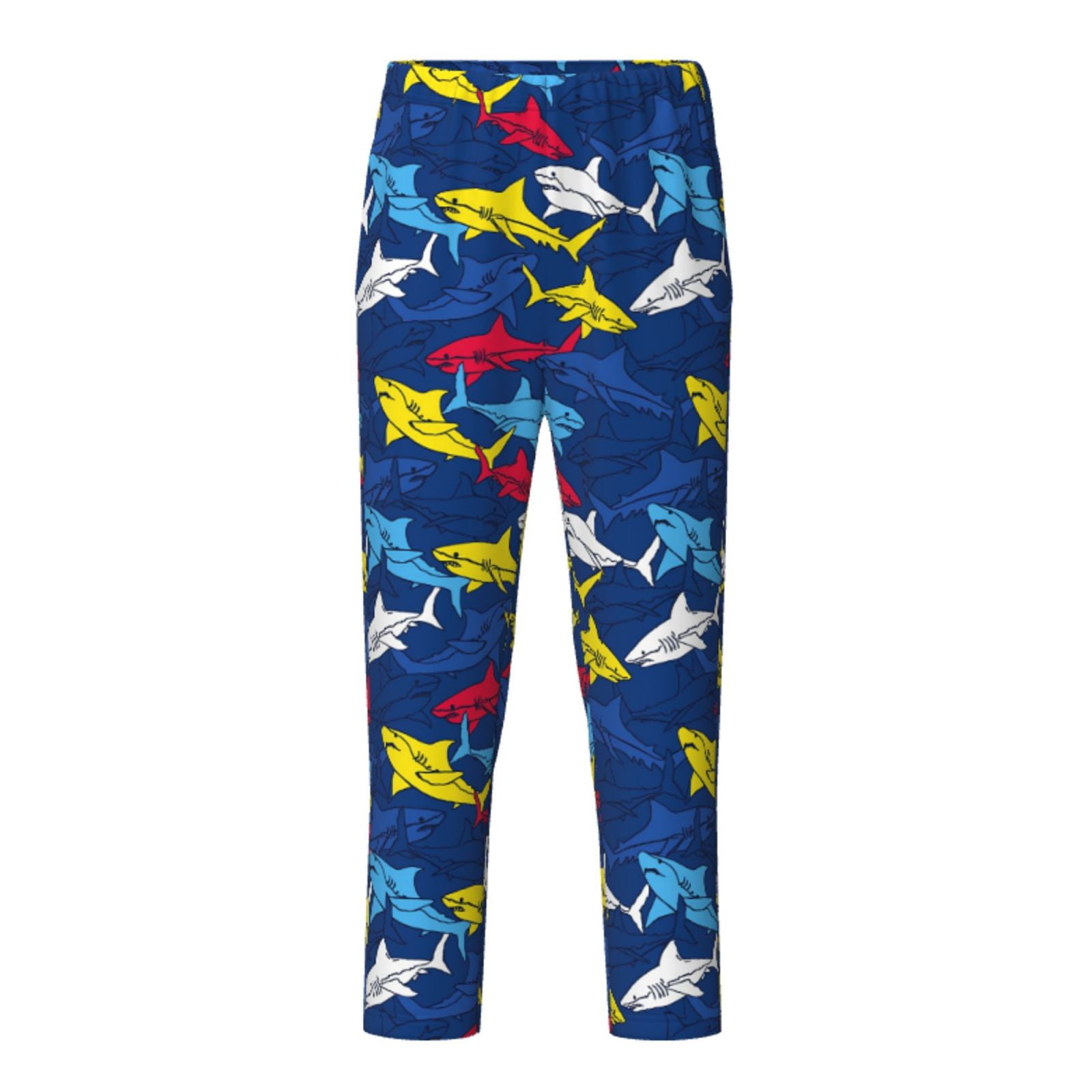 Adobk Cartoon Shark Print Teenagers' Pajama Pants Pajama Pants Long ...