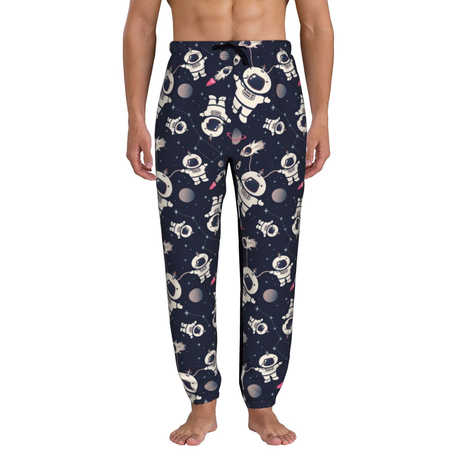 Adobk Cartoon Spaceship Print Men's Sweatpants Tapered Joggers for Men ...