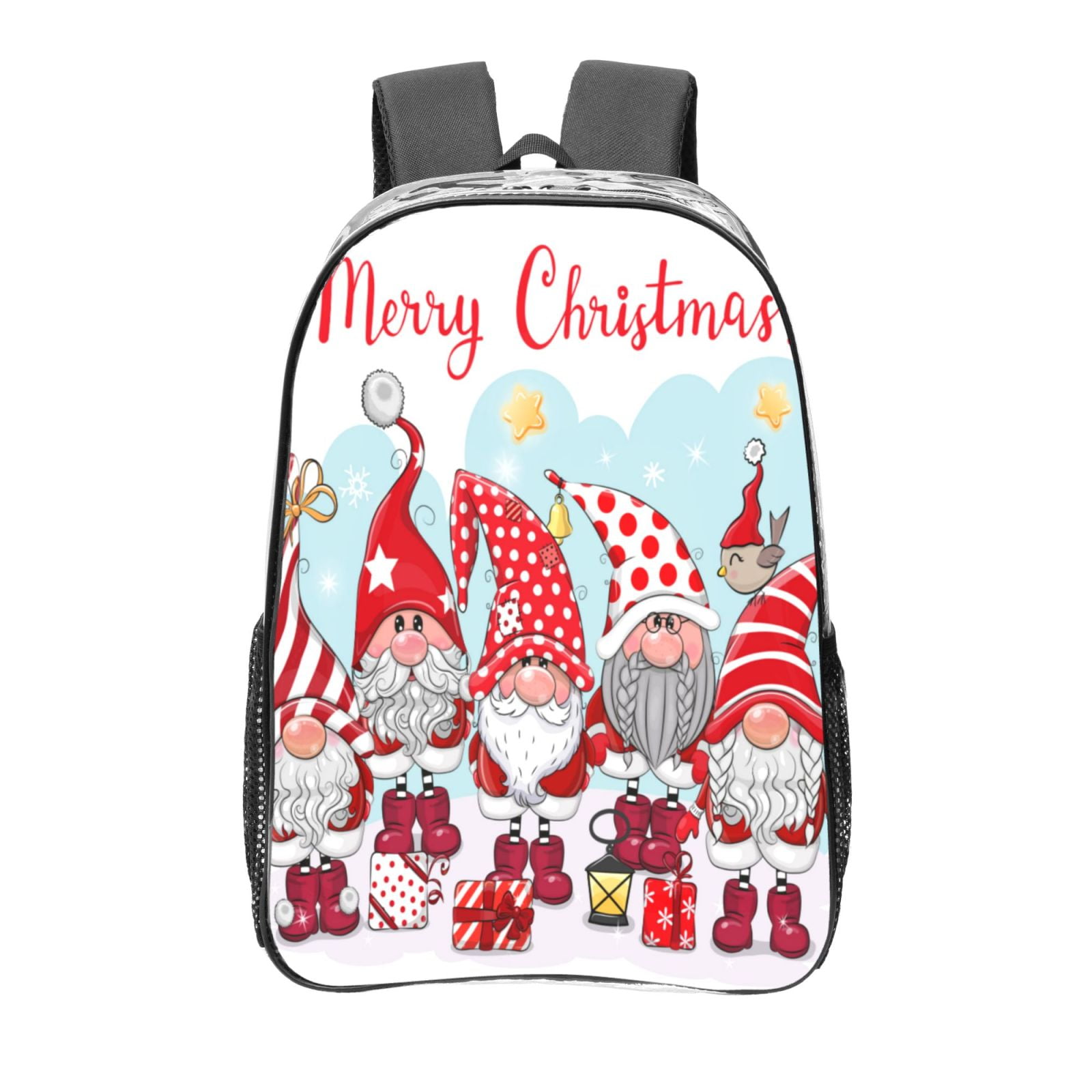 Adobk Christmas Print Duty Clear Backpack for Girls Boys Women Men, PVC ...