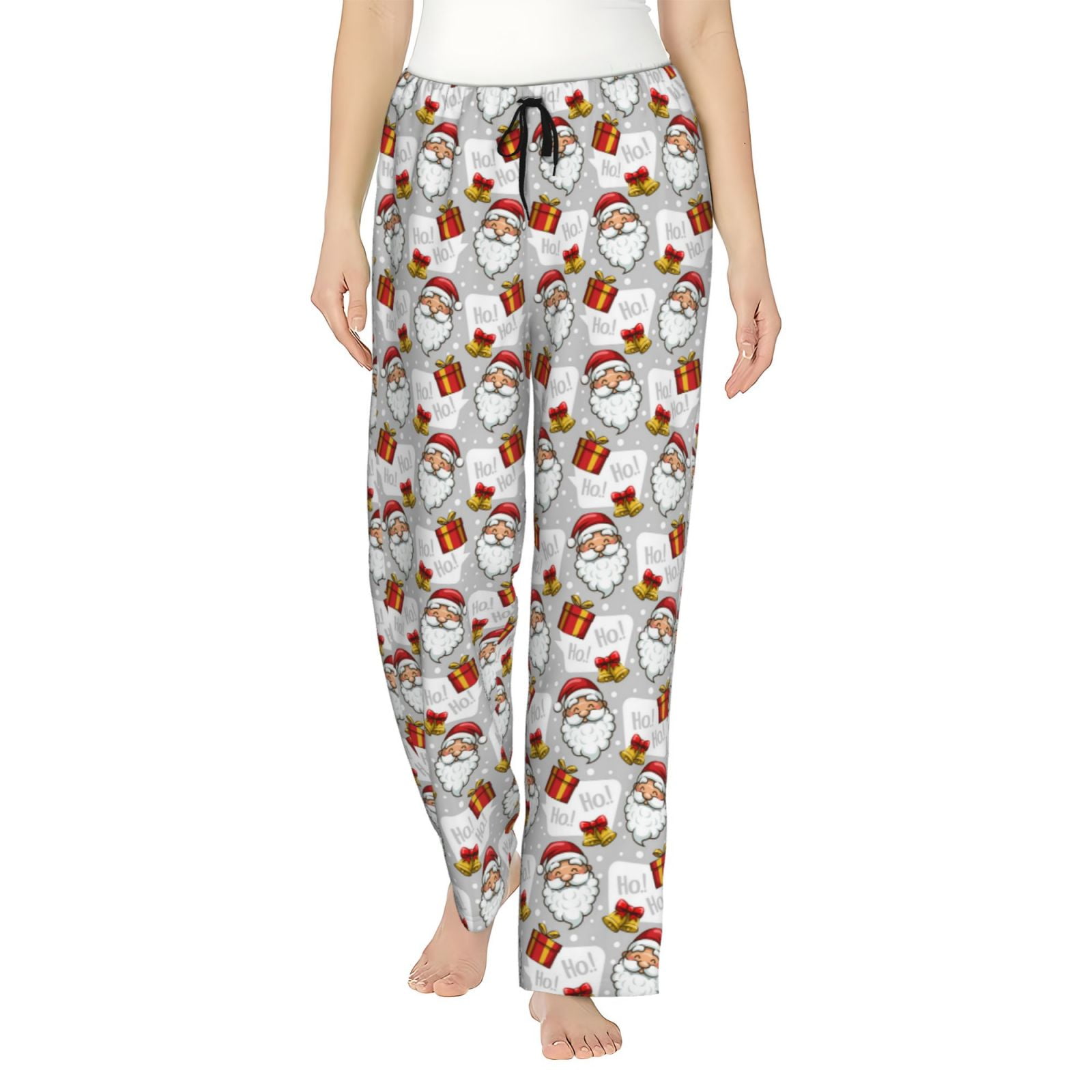 Adobk Christmas Santa Claus Print Women Comfy Casual Pajama Pants with ...