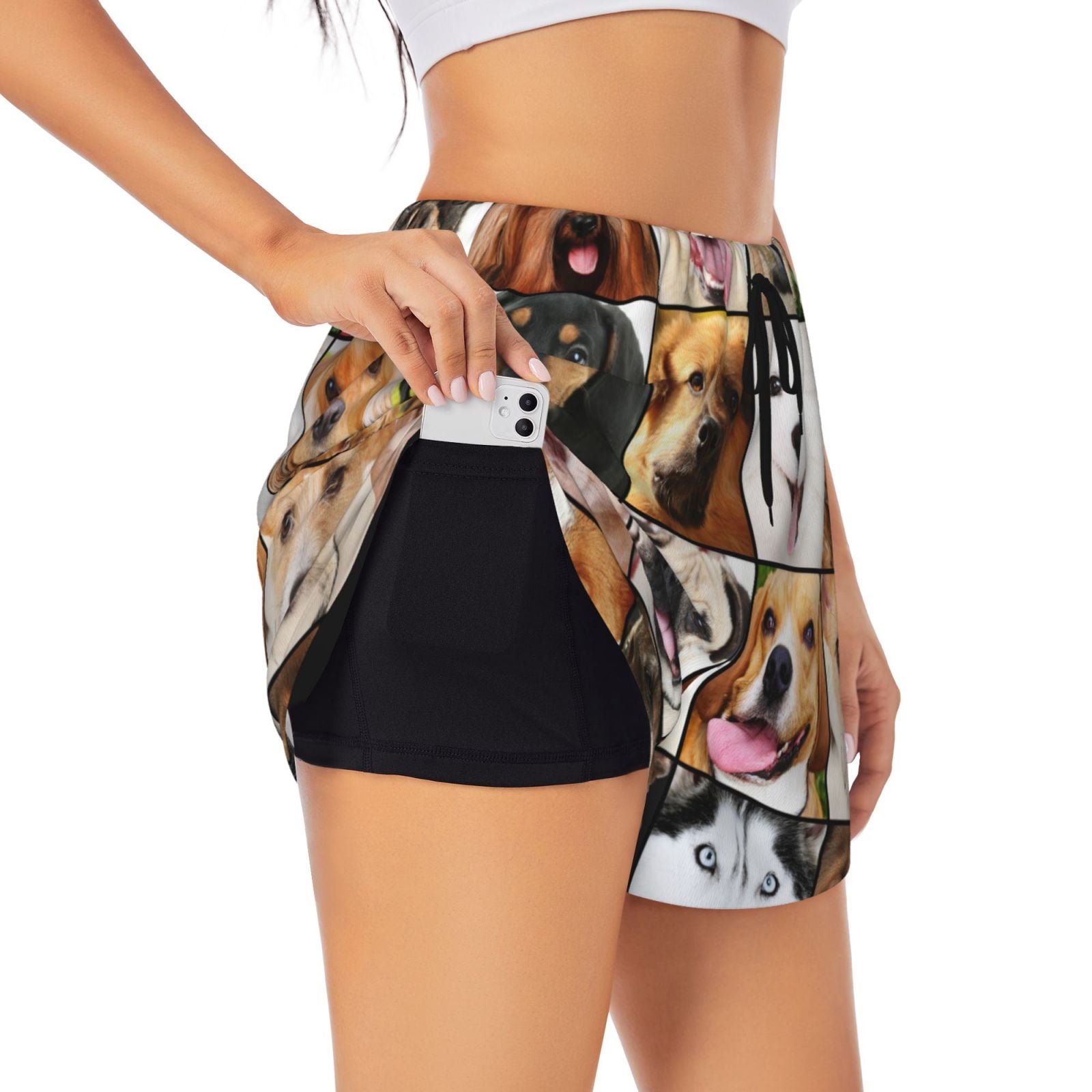 Adobk Collage of different dogs Print Women's Workout Shorts for ...