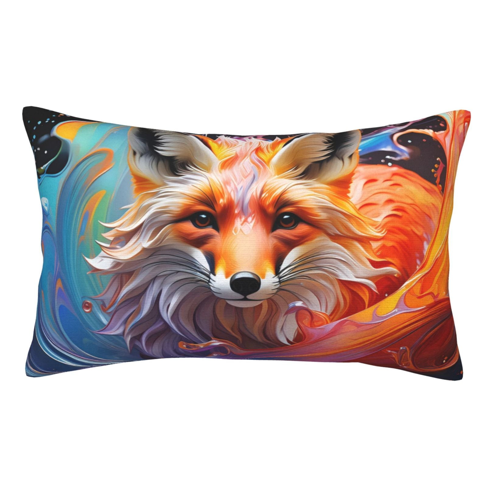 Adobk Color Splash Fox Portrait Print Pillow Cases Standard Size,Pillowcases with Envelopeand-20 ...