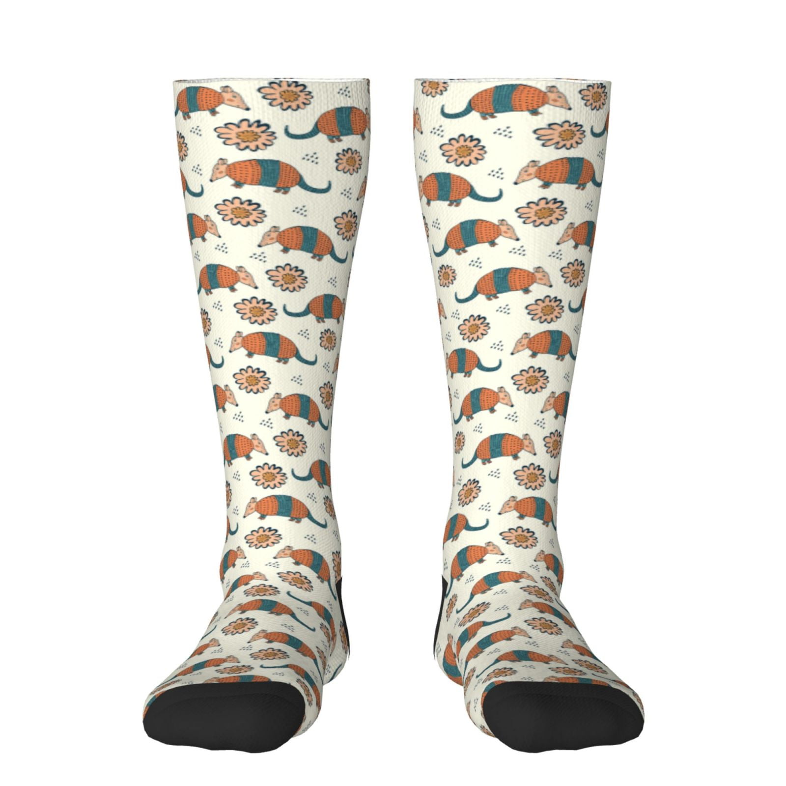 Adobk Colorful Armadillos1 Print Knee High Socks Athletic Tube Socks ...